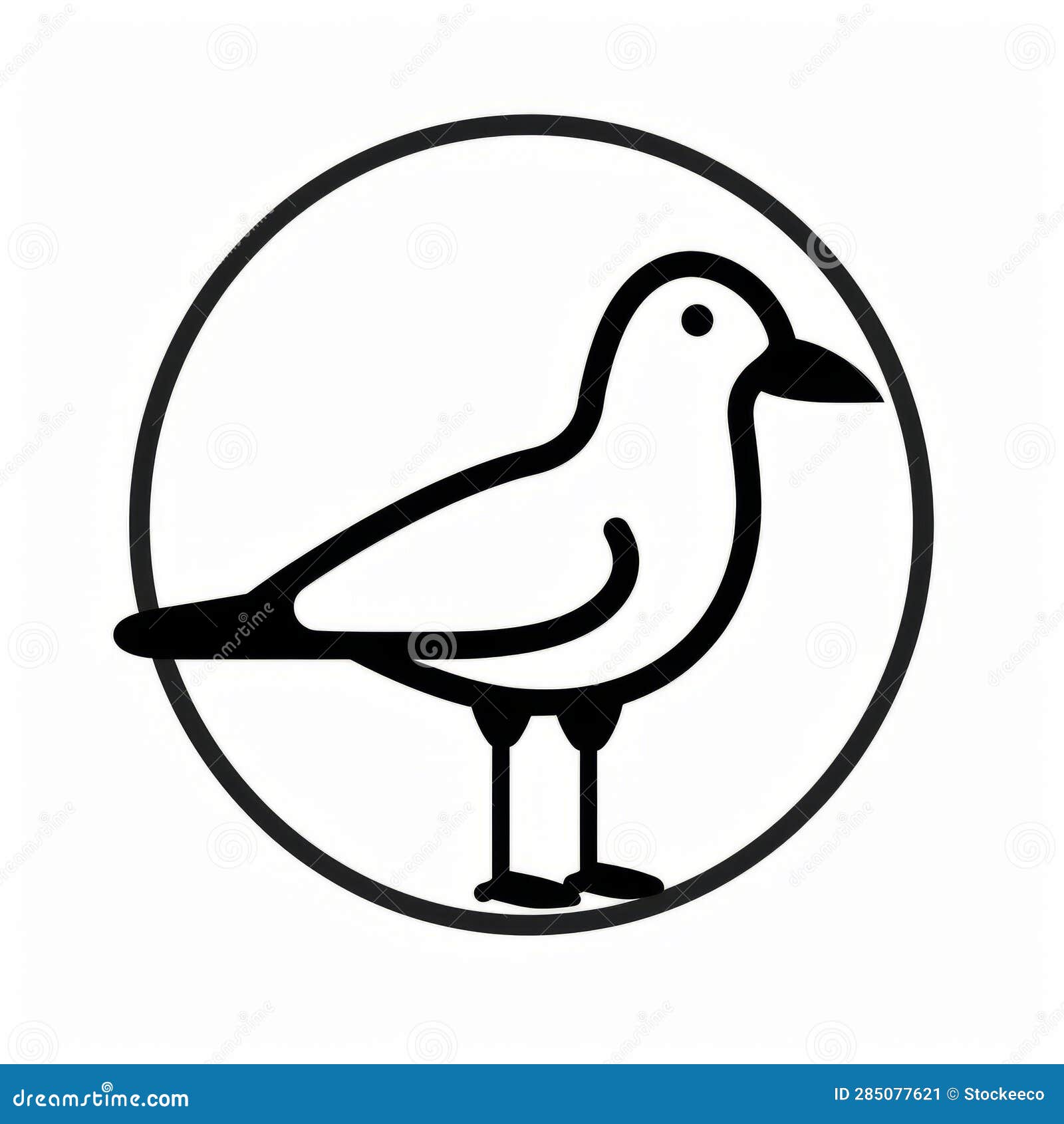 Simple Black Line Icon Design for Seagull Stock Illustration - Illustration of designed, vector ...