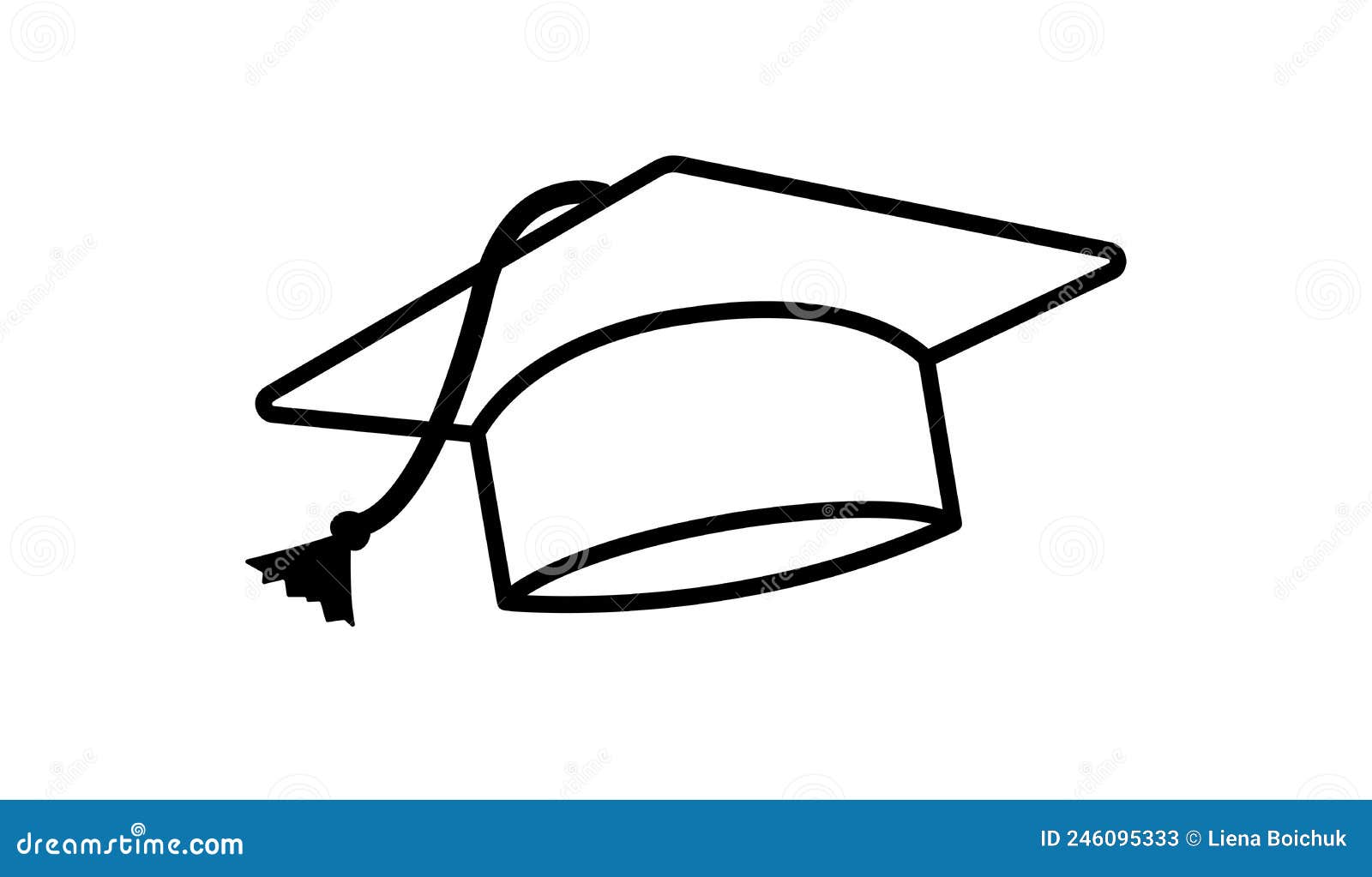 Simple Black Line Icon Graduation Hat, the Symbol of Graduation Day ...