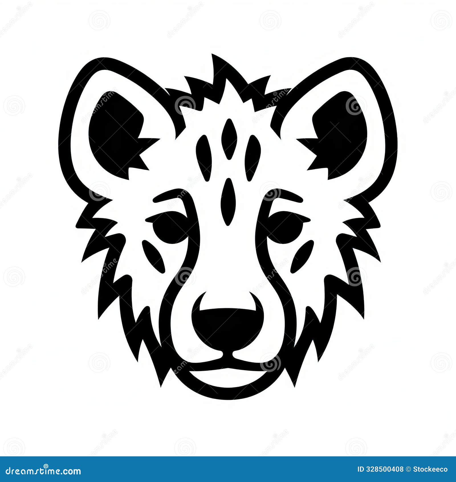 Simple Hyena Head Silhouette Drawing In One Stroke Stock Photo ...
