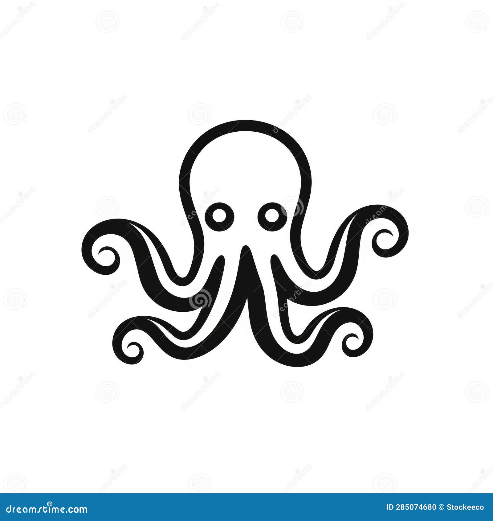 Simple Black Line Octopus Icon Design for Clean and Minimalistic Look ...