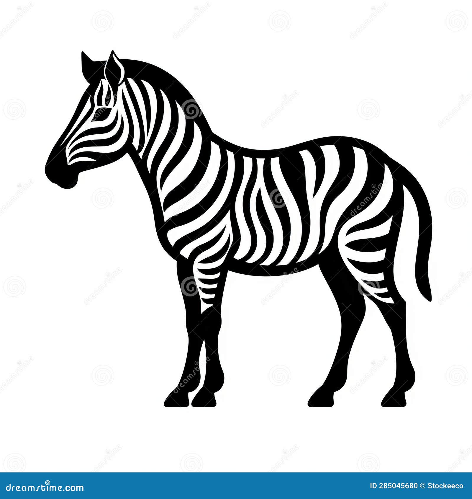 Simple Black Line Icon Design for Zebra Stock Illustration ...