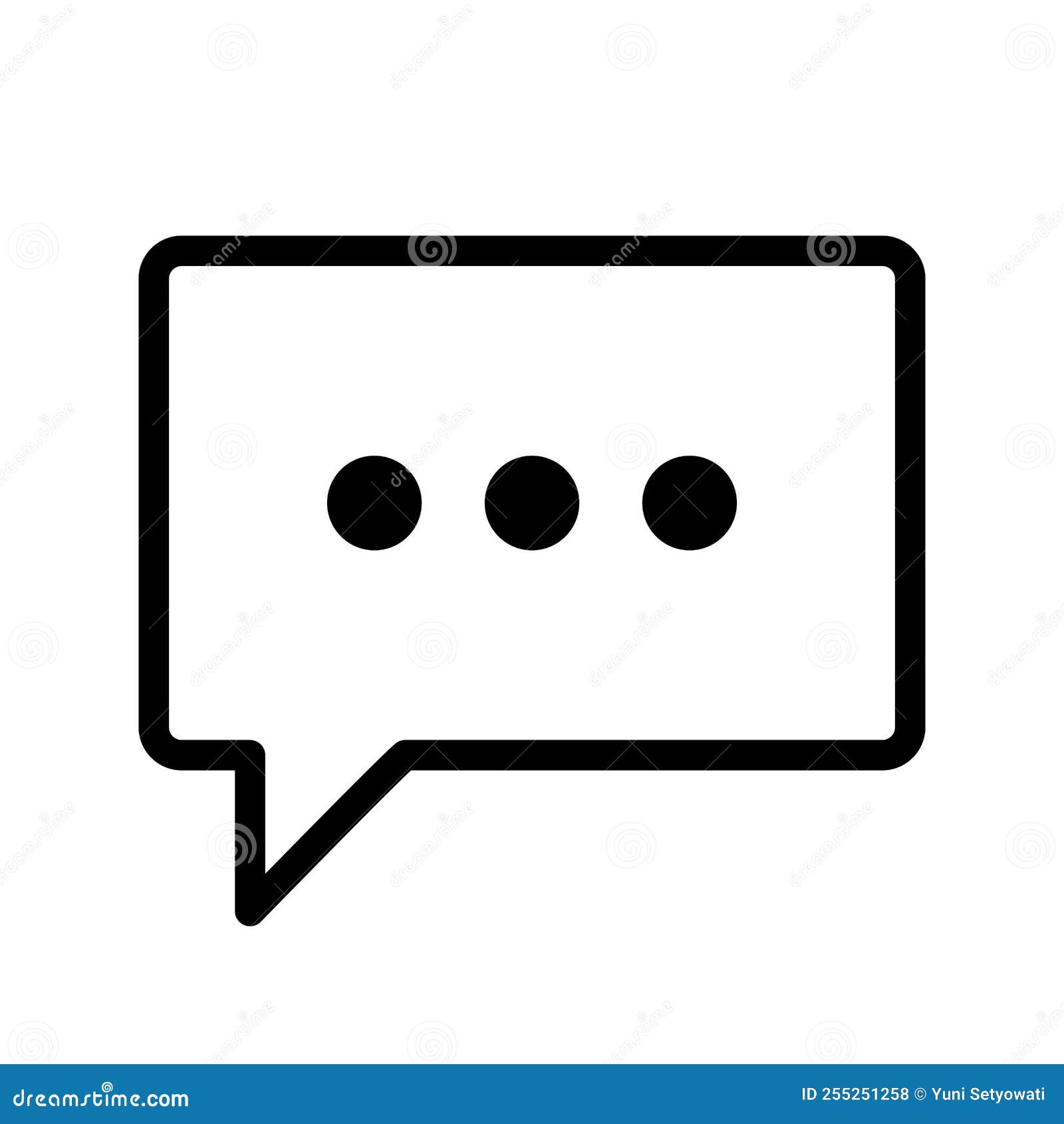 Black Line Chat Message Icon for Contact and Customer Service Vector ...