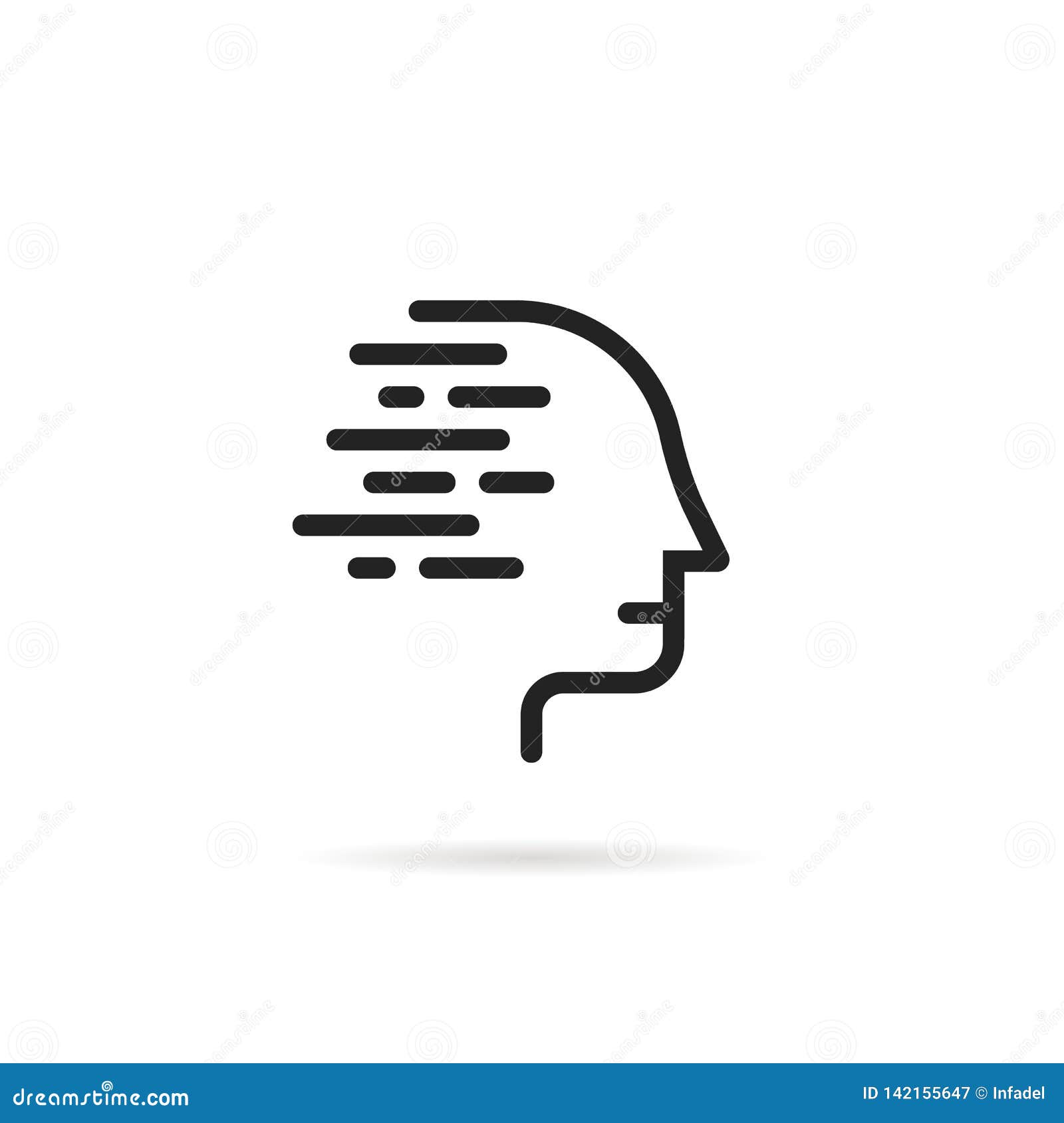 Simple Black Linear Human Logo Stock Vector - Illustration of face ...