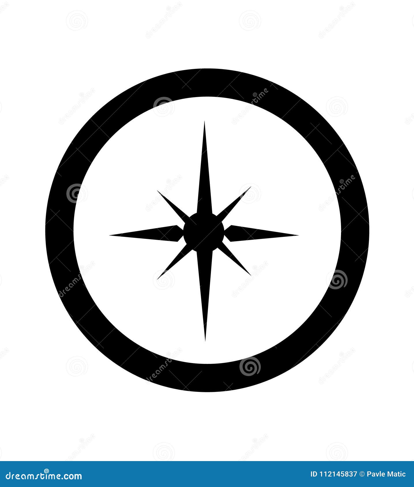 Simple. Black Minimal Compass Silhouette Stock Vector - Illustration of ...