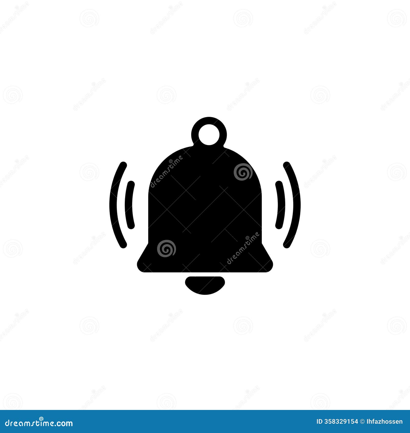 Black Notification Bell Icon Illustration. Bell Button Illustration ...