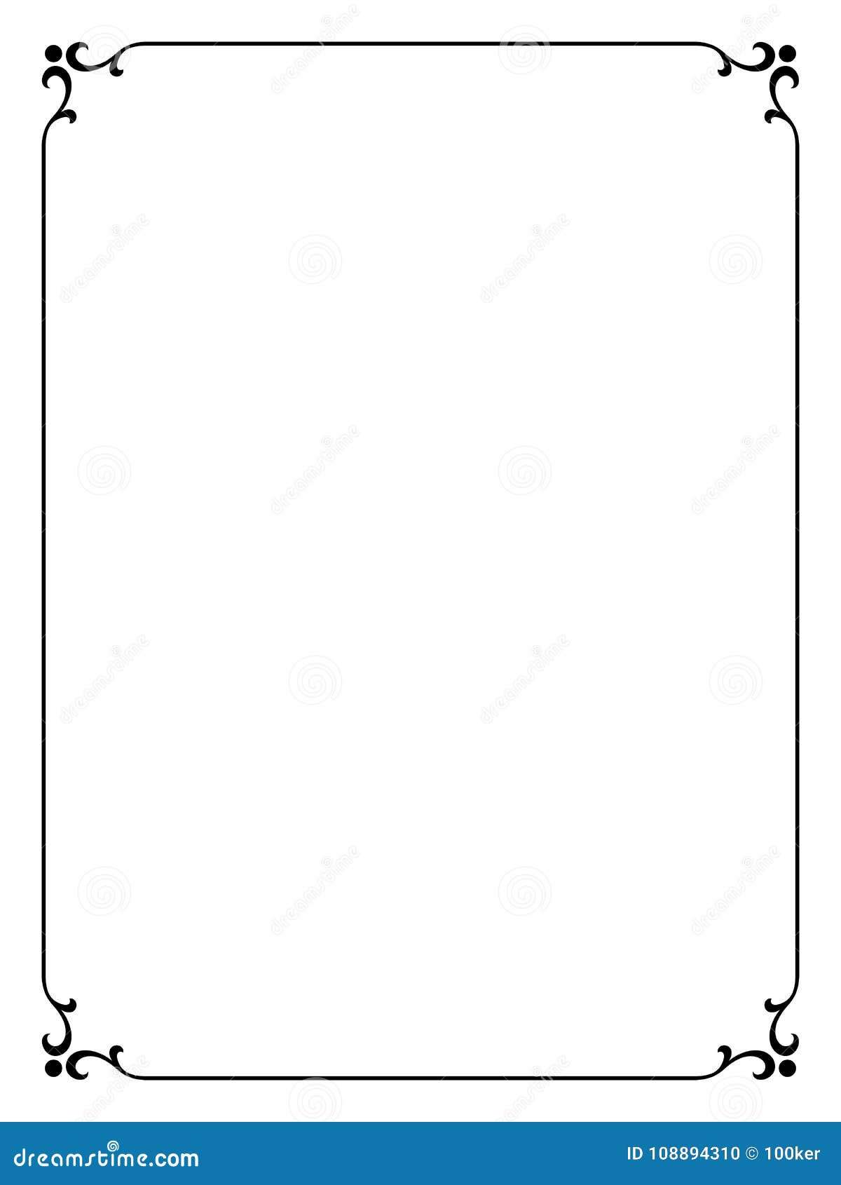 Simple Black Ornamental Decorative Frame Stock Vector - Illustration of ...