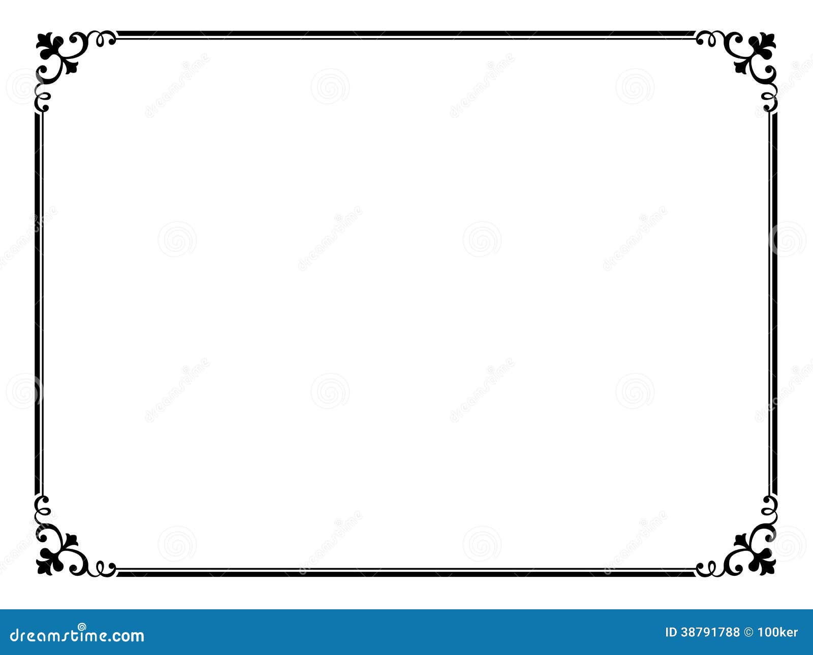 Simple Black Ornamental Decorative Frame Stock Vector - Illustration of ...