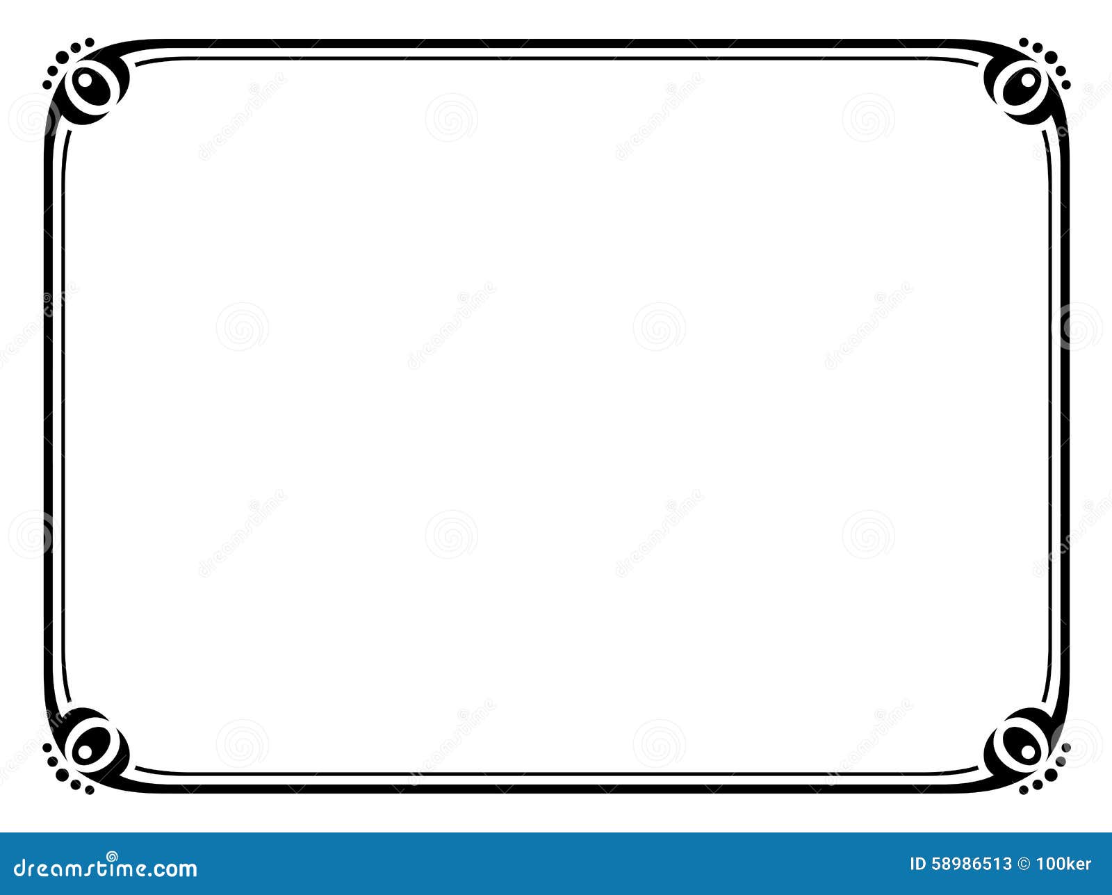Simple Black Ornamental Decorative Frame Stock Vector - Illustration of ...