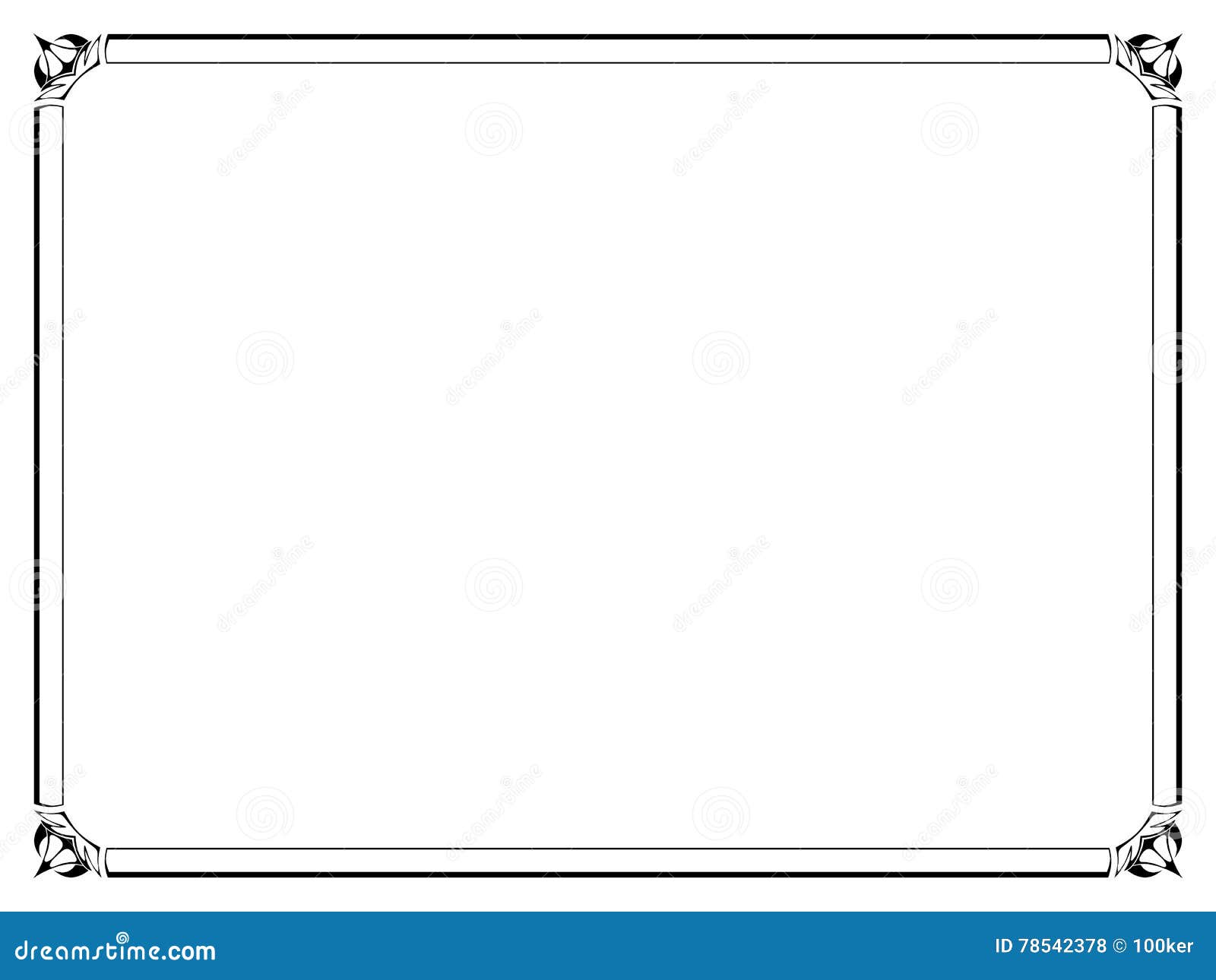 Simple Black Ornamental Decorative Frame Stock Vector - Illustration of ...