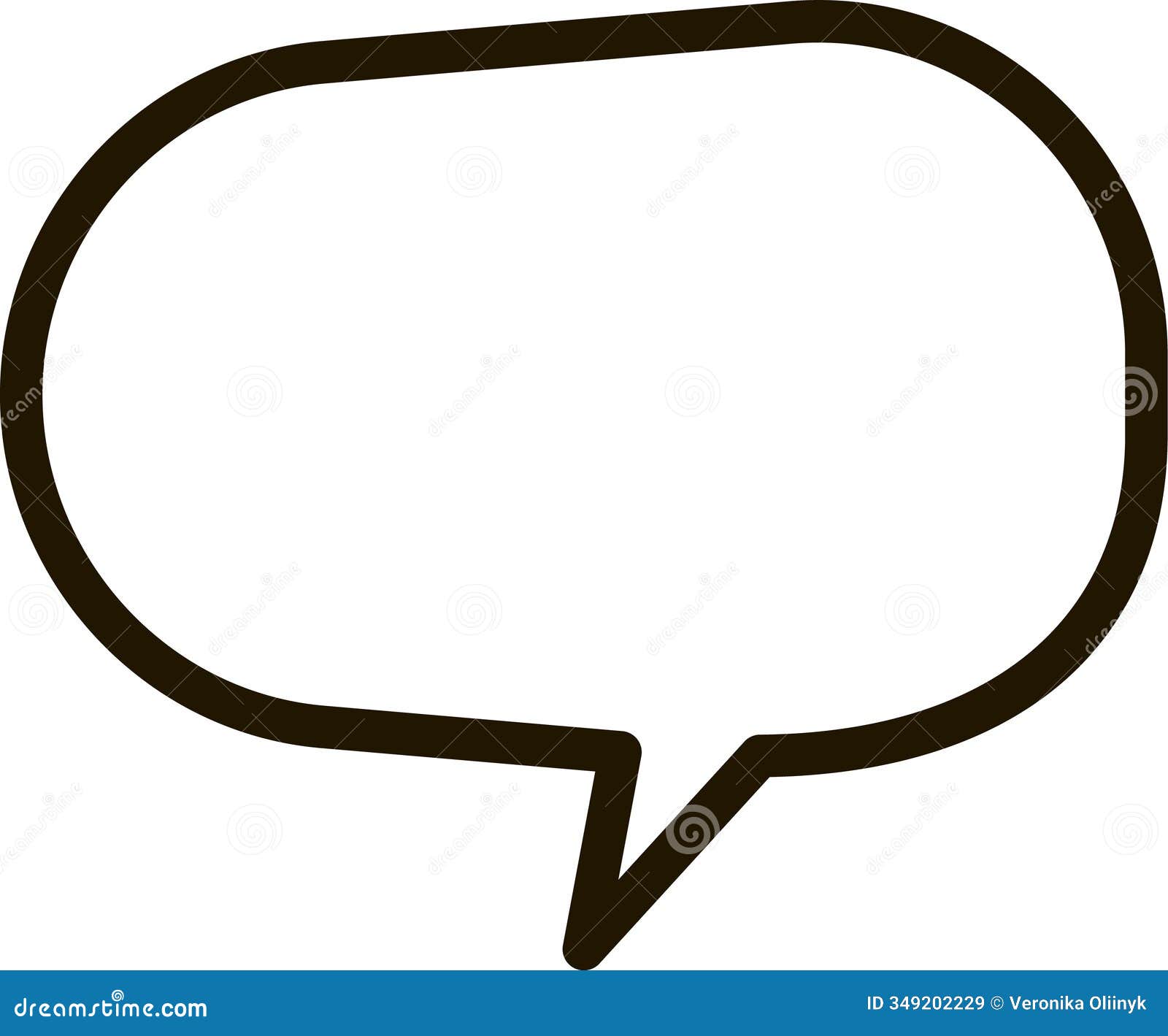 Simple Black Outline of a Rounded Empty Speech Bubble Pointing ...
