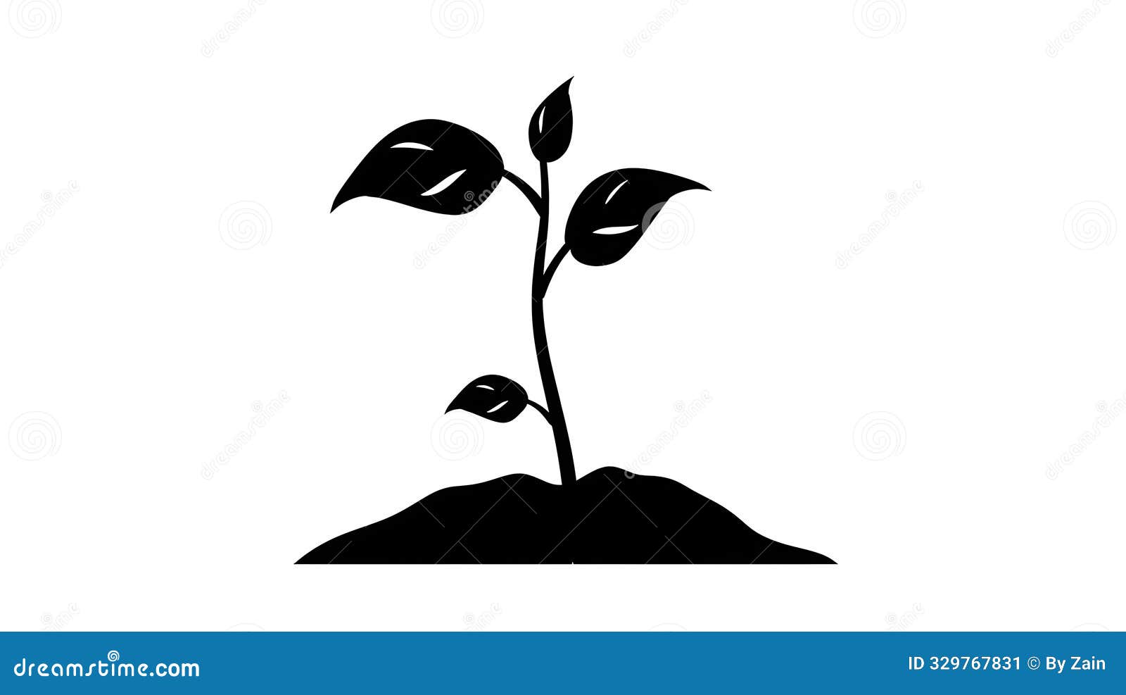 A Simple Black Outline of a Sprouting into a Seedling, Generative Ai ...