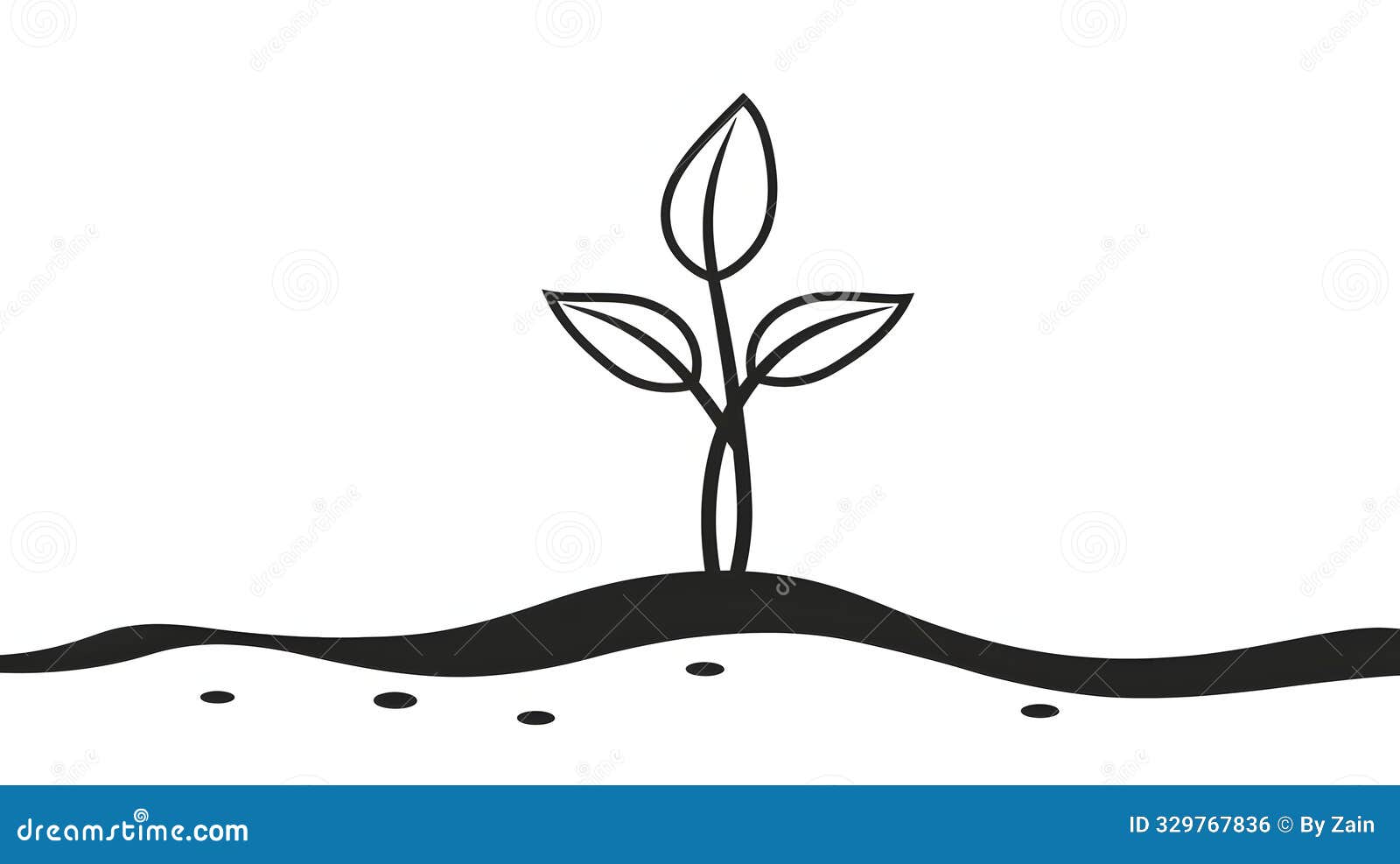 Simple Sprouting Seed Drawing. Green Cartoon Sprout Stock Illustration ...