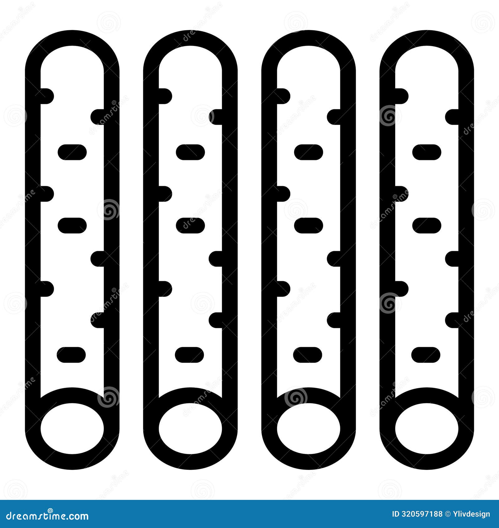 Simple Black Outline Vector Icon of a Set of Test Tubes for Lab ...