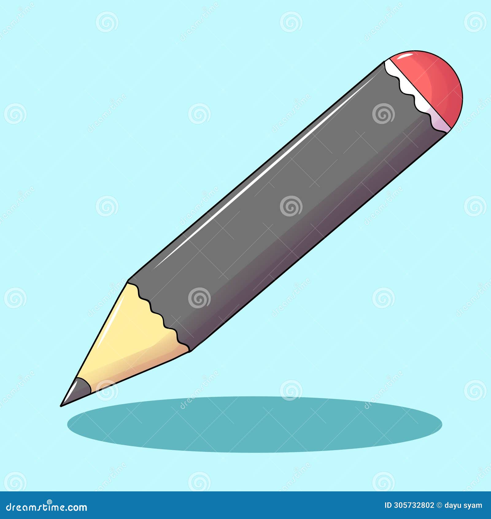 Simple Black Pencil Illustration Stock Illustration - Illustration of ...