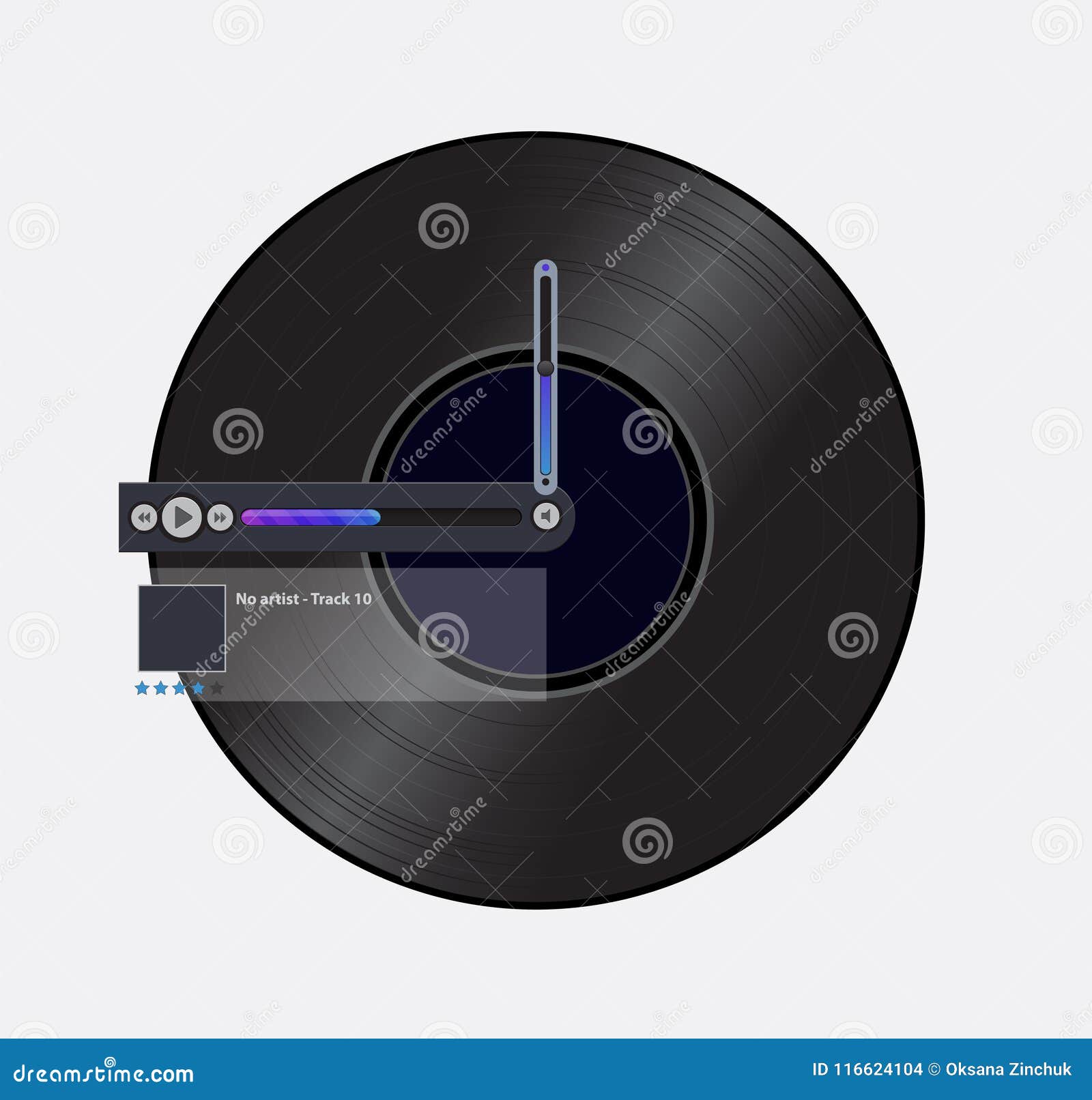 Simple Black Record Icon with Media Player Stock Vector - Illustration ...