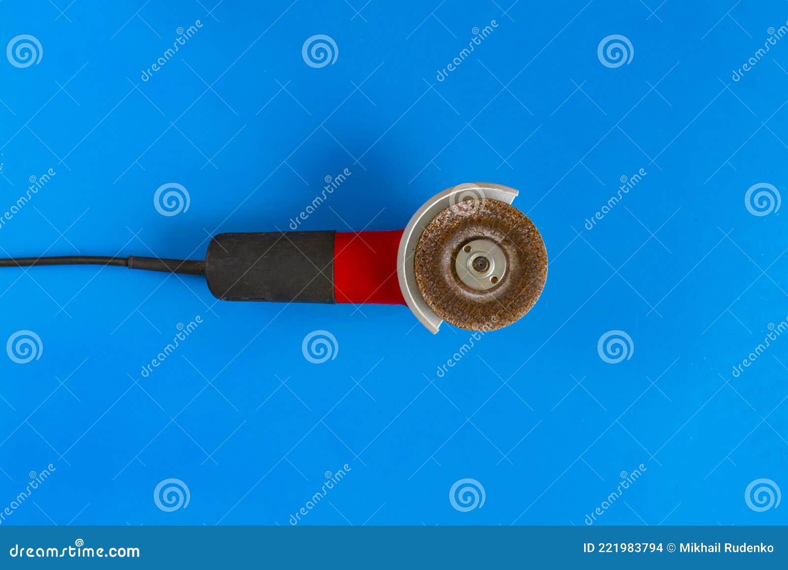 A Simple Black and Red Angle Grinder Machine Tool Isolated Against the ...