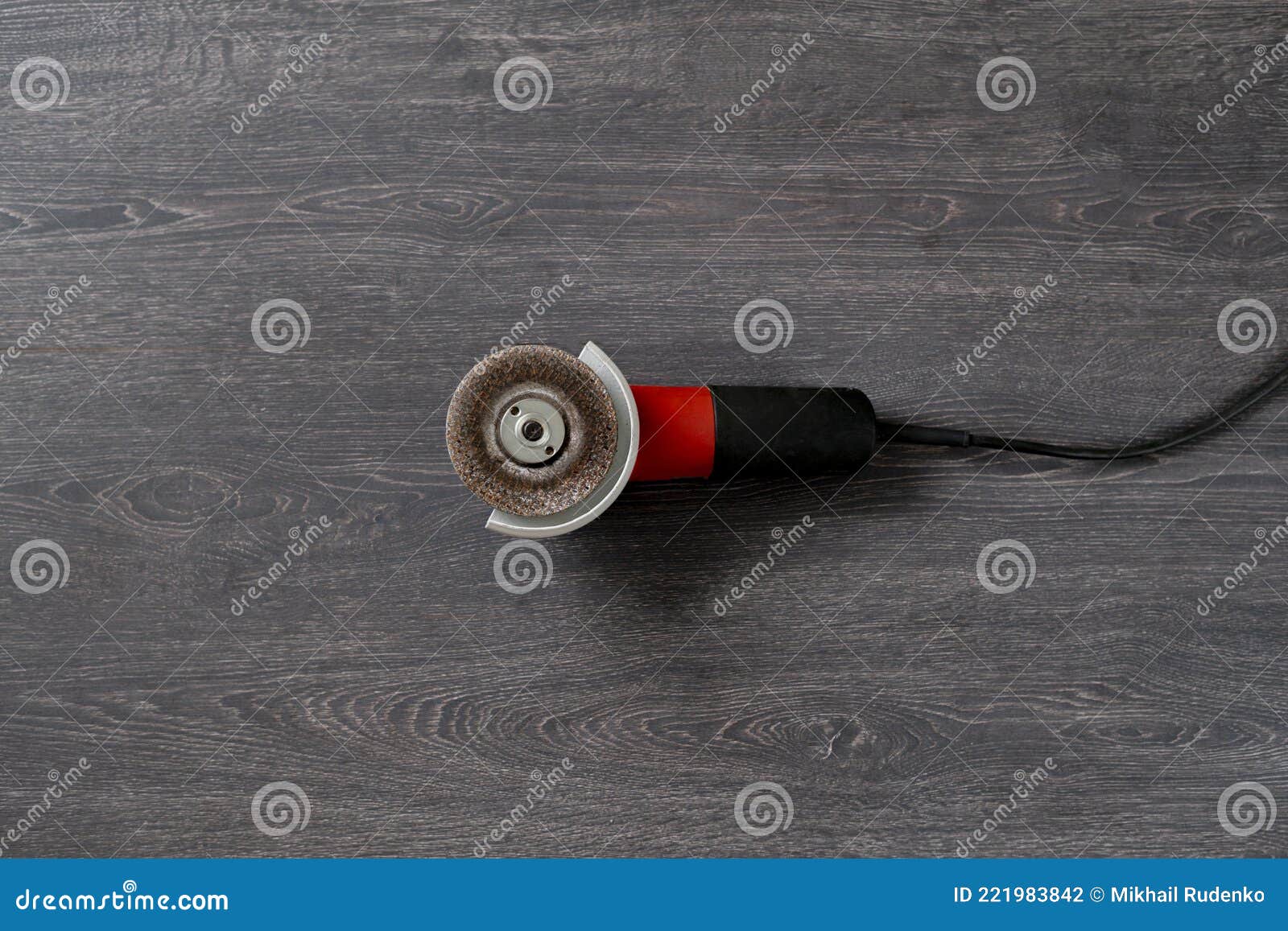A Simple Black and Red Angle Grinder Machine Tool Isolated Against the ...