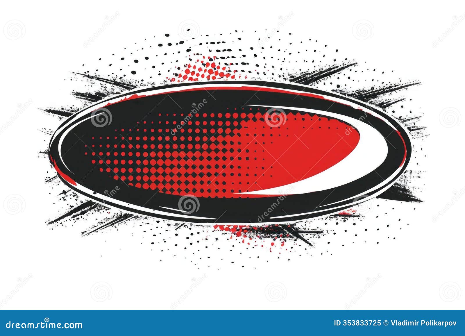 Simple Black and Red Oval Shape on a White Background, Suitable for ...