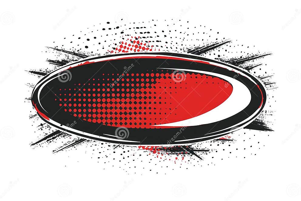 Simple Black and Red Oval Shape on a White Background, Suitable for ...