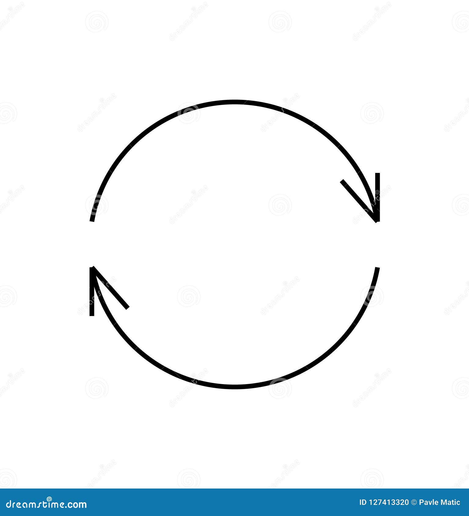 Simple, Black Refresh Symbol, Isolated on White Stock Vector ...