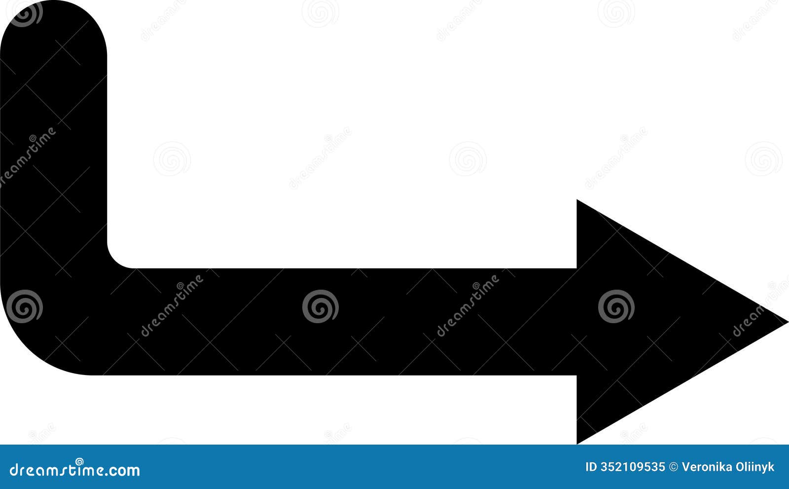 Simple Black Right Arrow with Rounded Corner, Ideal for Indicating ...