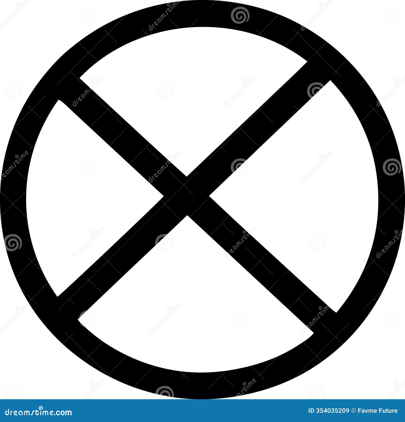 Simple Black X Shape Inside a Circle Graphic Design Element Stock ...
