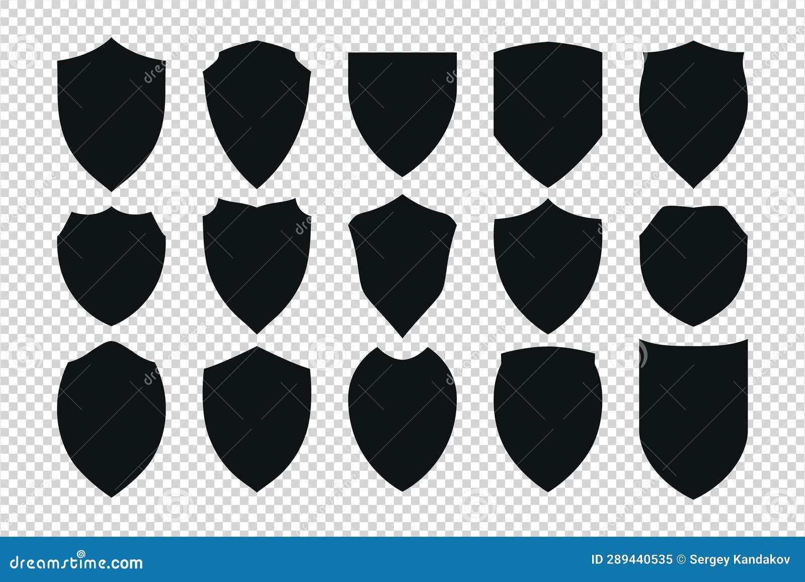 Simple Black Shields Vector Set Stock Vector - Illustration of black ...