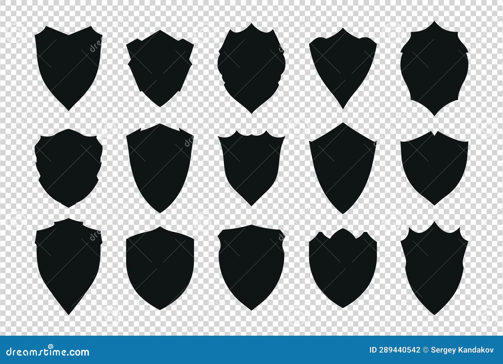 Simple Black Shields Vector Set Stock Vector - Illustration of simple ...