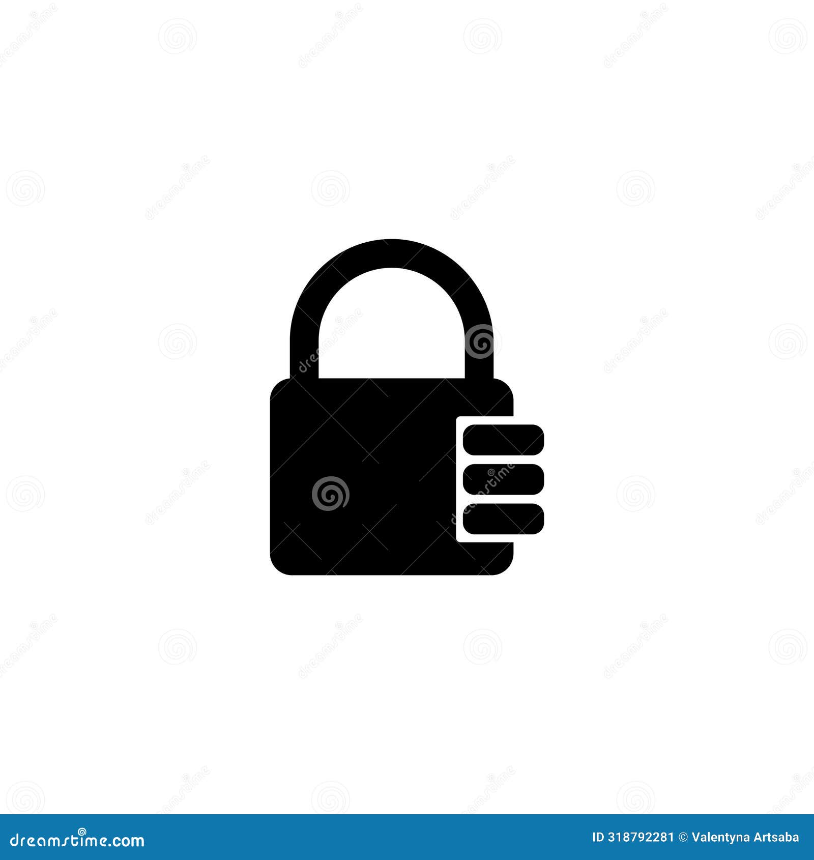 A Simple Black Silhouette of a Closed Padlock, Representing the ...
