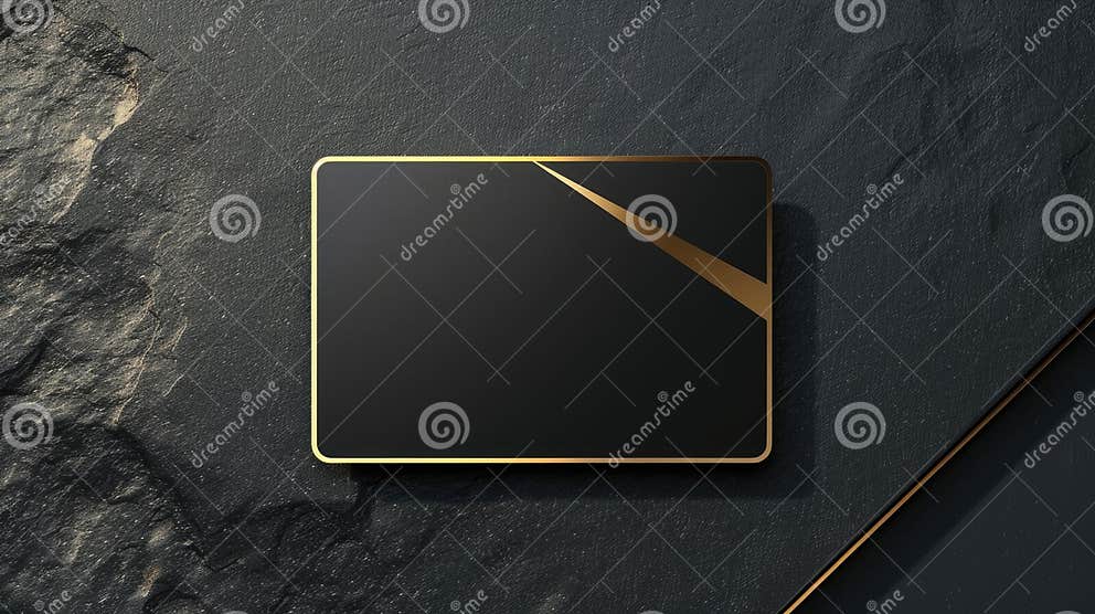 Simple Black Square with a Gold Stripe, Versatile for Various Design ...