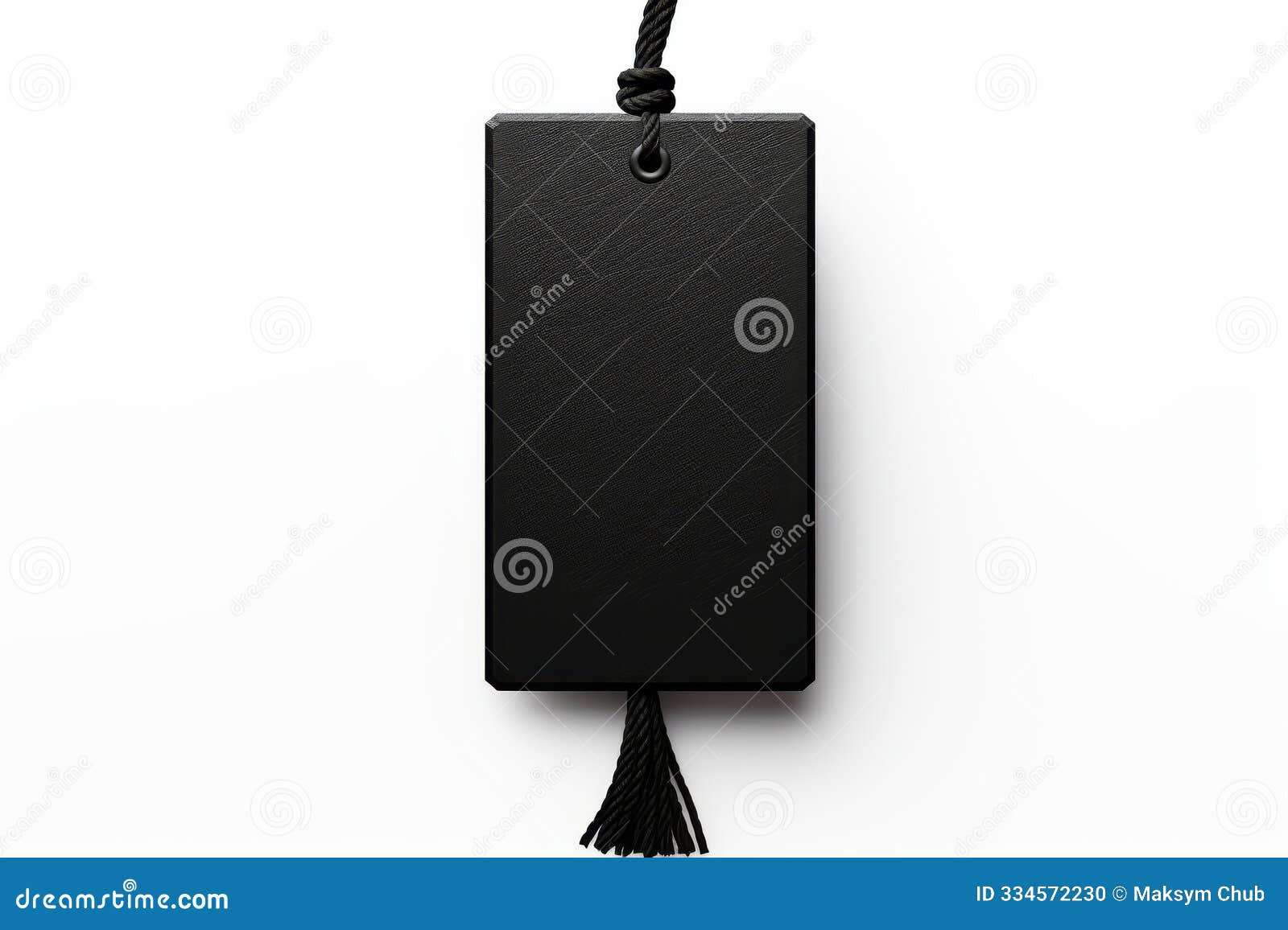 Simple Black Tag Hanging on a String Against a Plain Background for ...