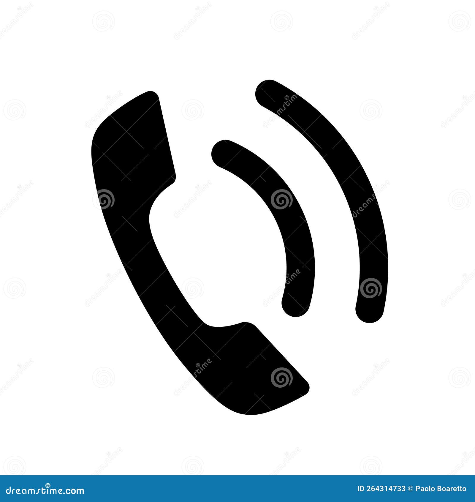 Simple Black Telephone Call Symbol Isolated on White Background Stock ...