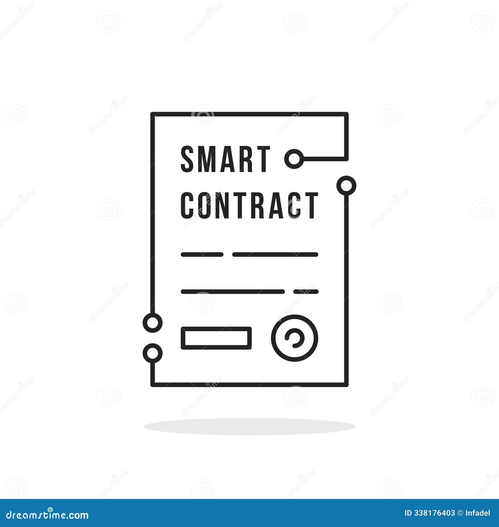 Simple Black Thin Line Smart Contract Icon Stock Illustration ...