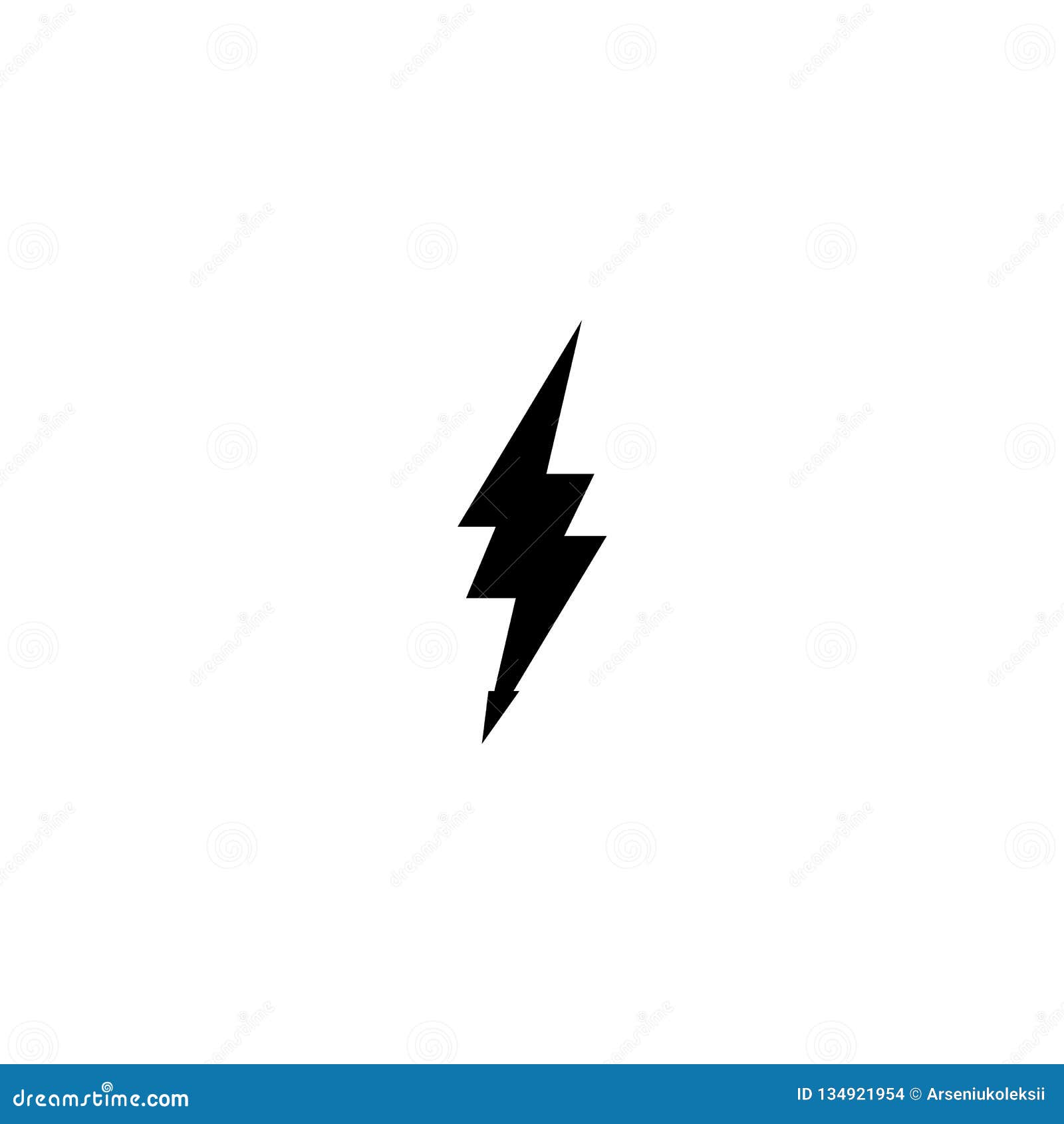 Simple Black Thunder Icon. Thunderbolt and Flash Lighting Sign Stock ...