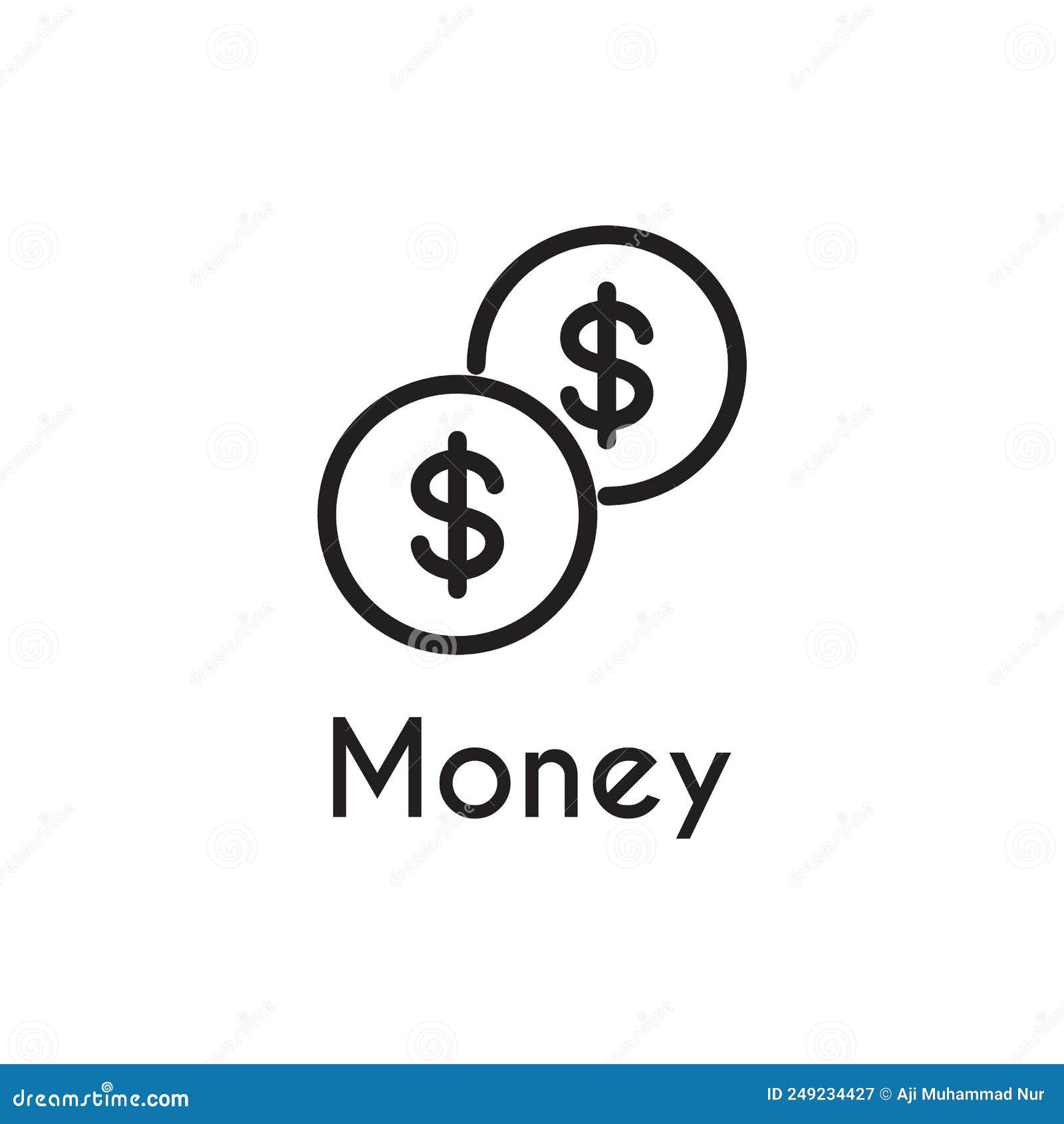 Simple Black Two Coin Icon Design Stock Vector - Illustration of income ...