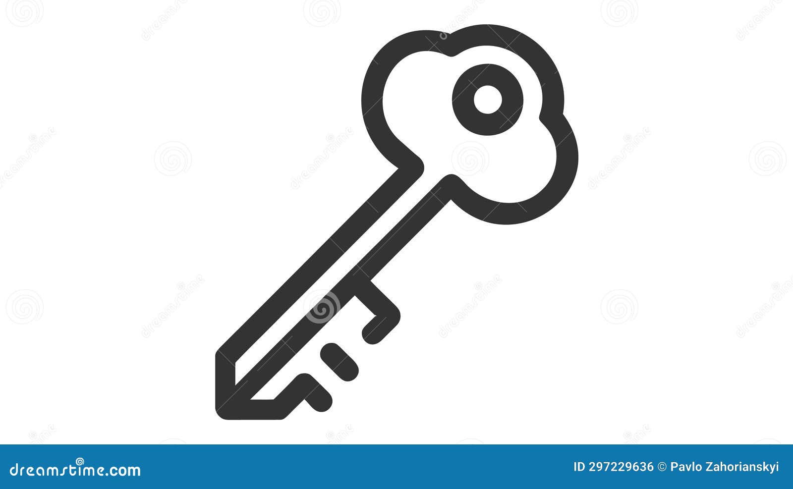 Simple Black Vector Icon of a Key on White Background. Stock ...
