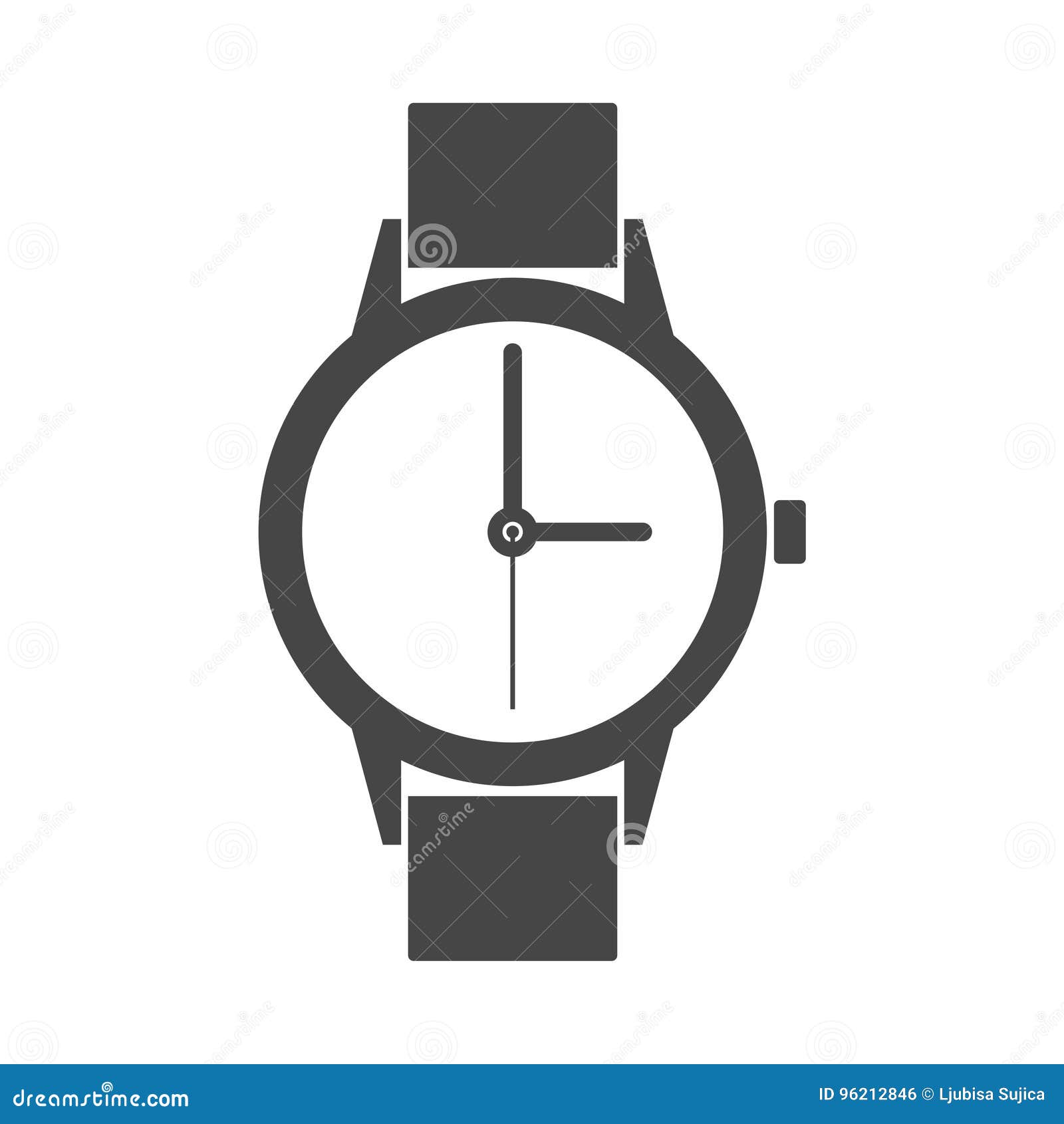Simple Black Watch icon stock vector. Illustration of icon - 96212846