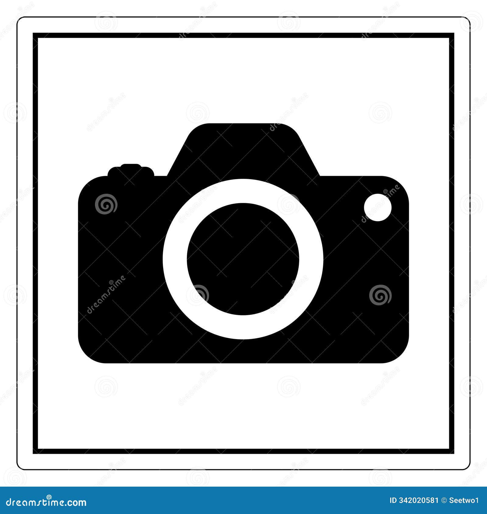 Simple Black and White Camera Icon Design Stock Illustration ...