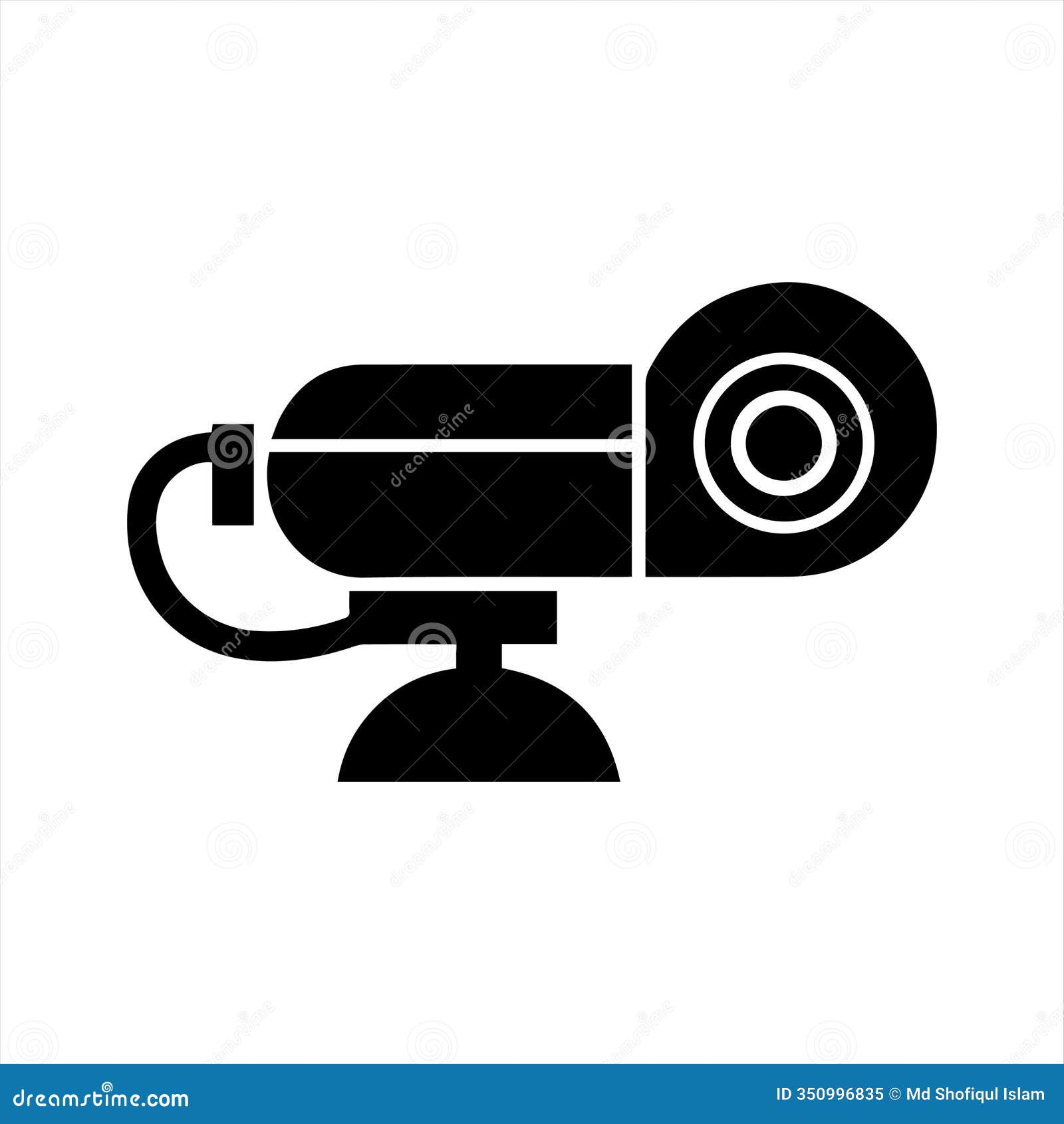 Simple Black and White CCTV Security Camera Icon Stock Illustration ...