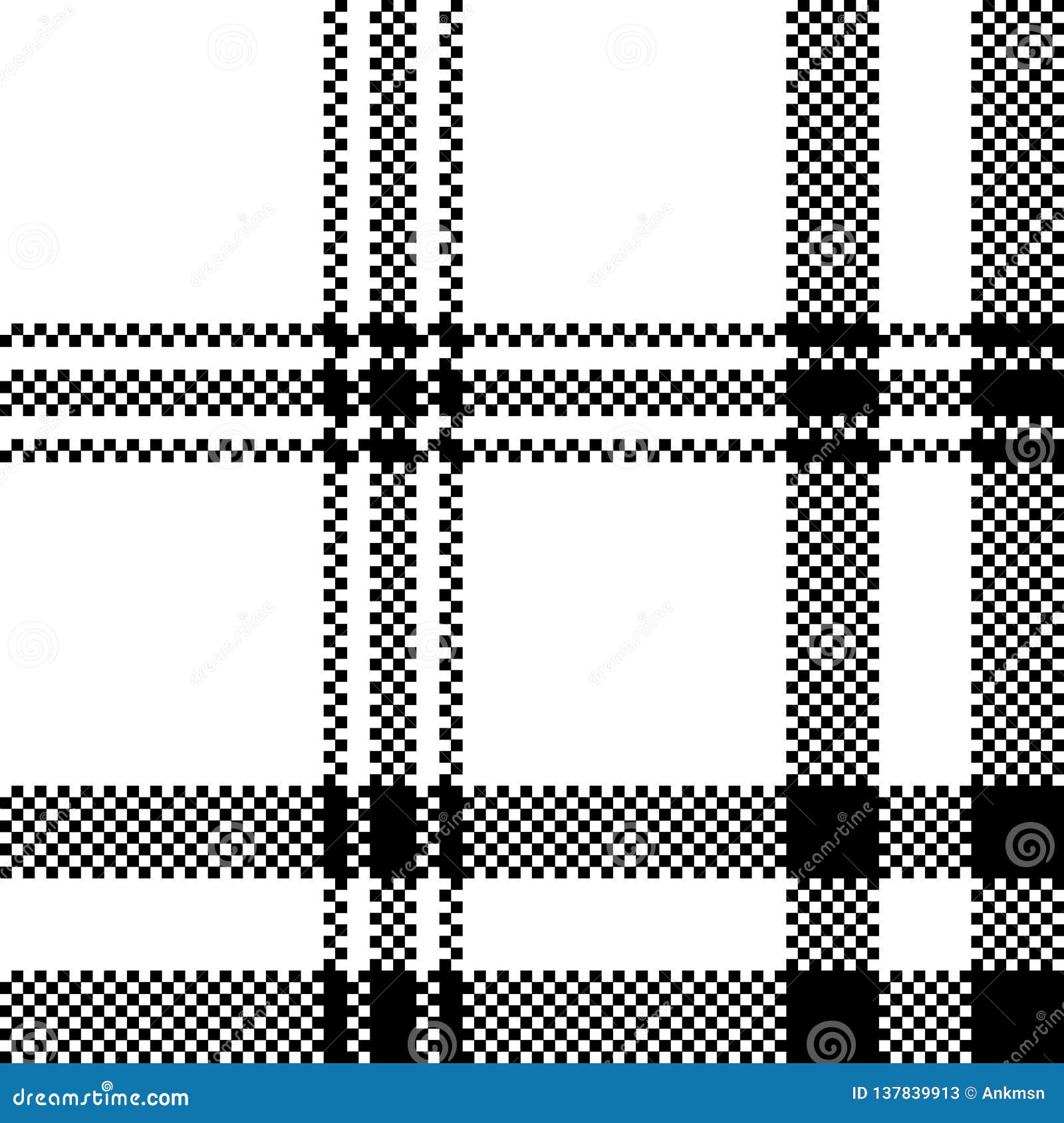 Simple Black White Check Plaid Seamless Pattern Stock Vector ...