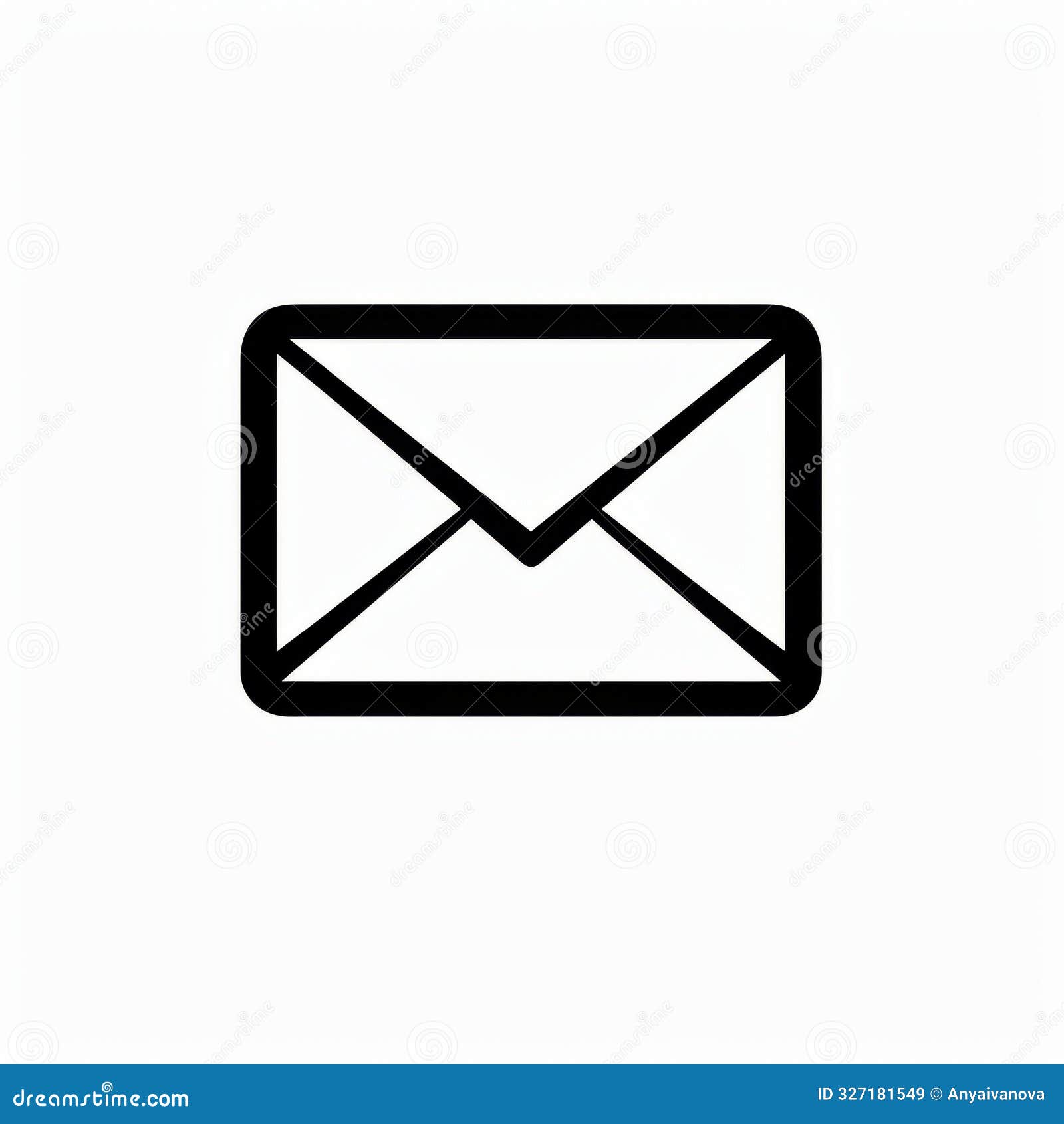 Simple Black and White Envelope Icon for Email and Communication ...