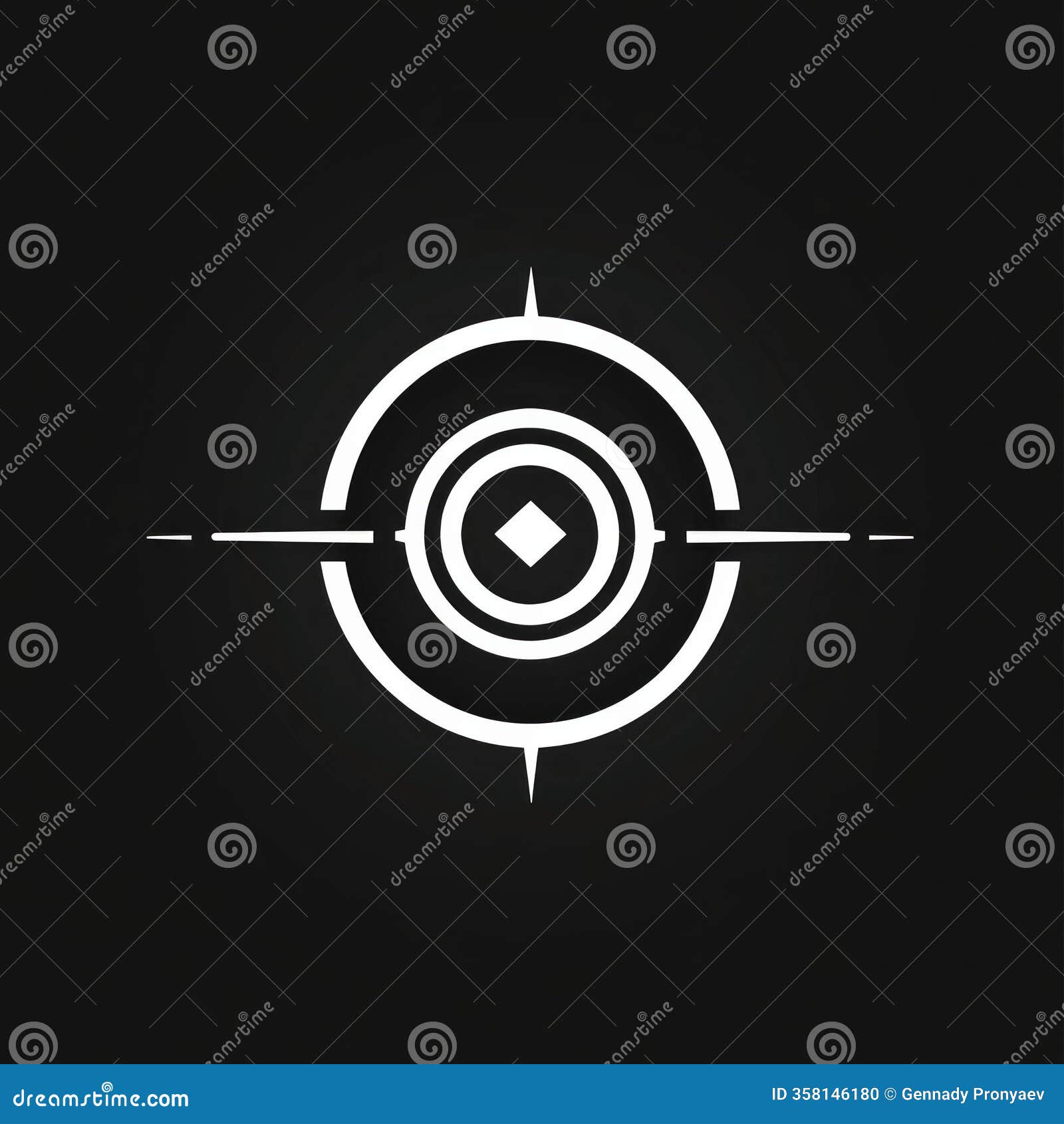 Simple Black and White Geometric Target with Circular Design Stock ...