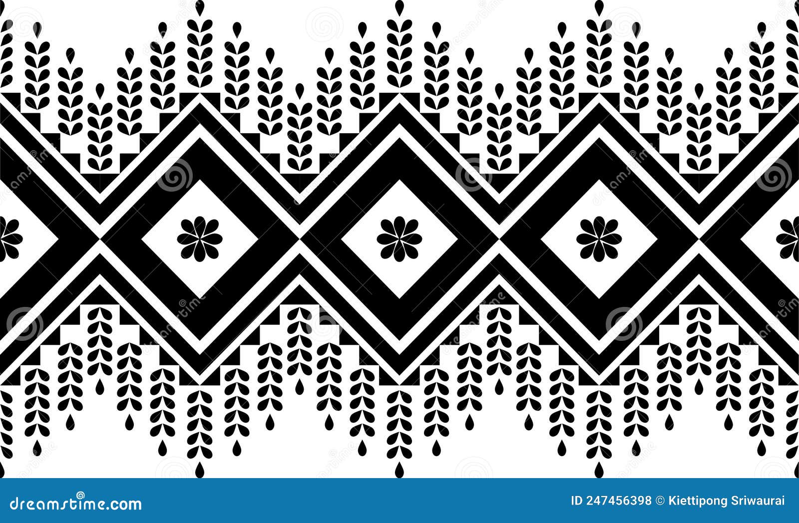 Simple Black and White Geometric Texture Seamless Vector Pattern Black ...