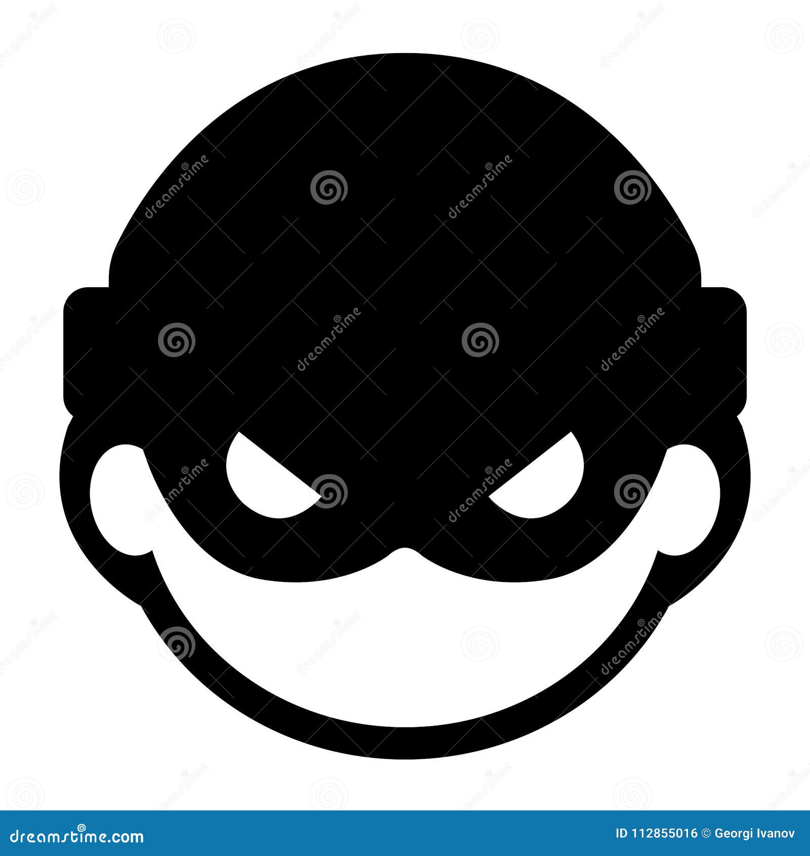 Simple, Black and White Hacker Icon. Isolated on White Stock Vector ...