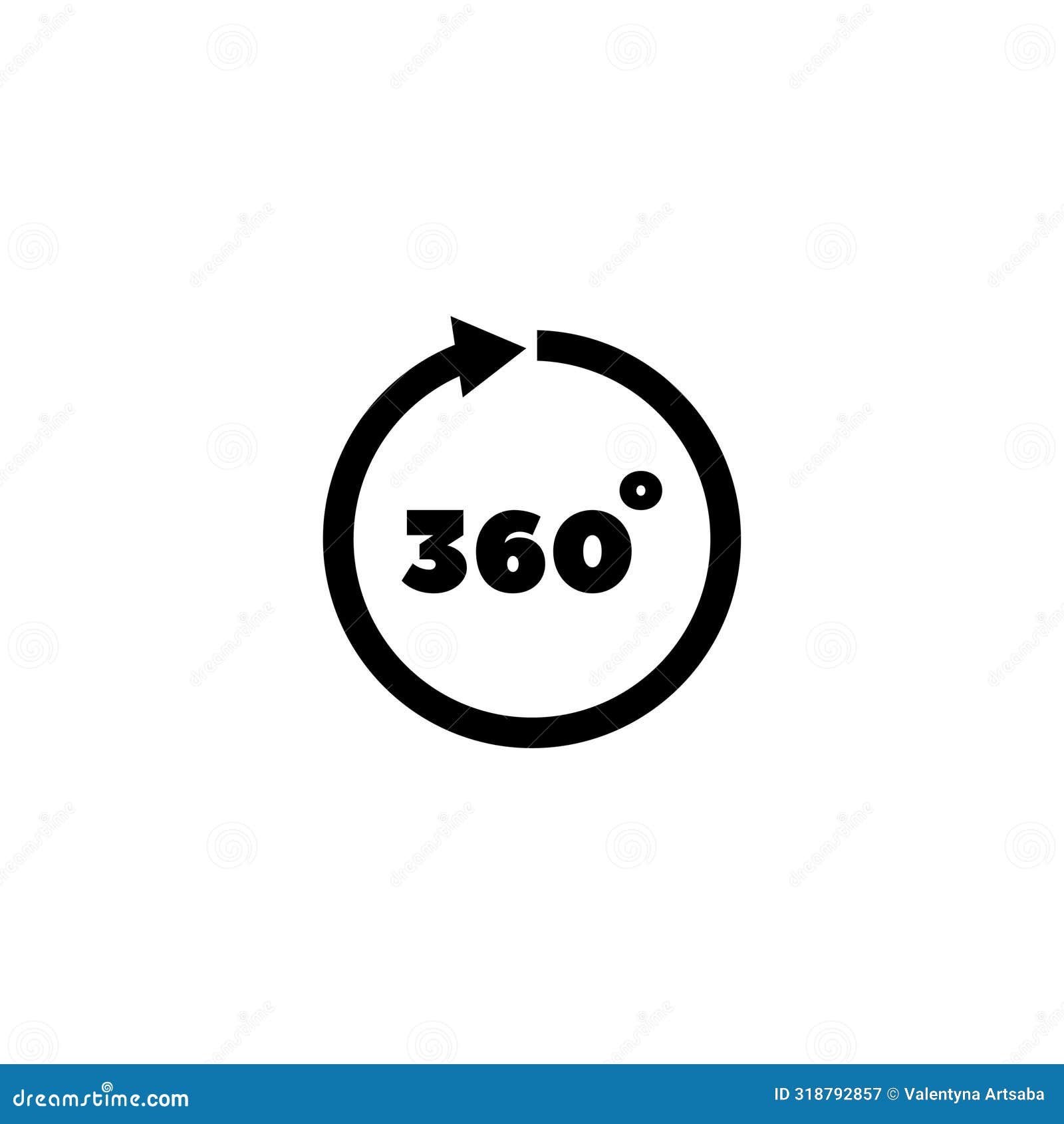 360 Degree Rotation Arrow Concept Full View Icon In Circle Round ...
