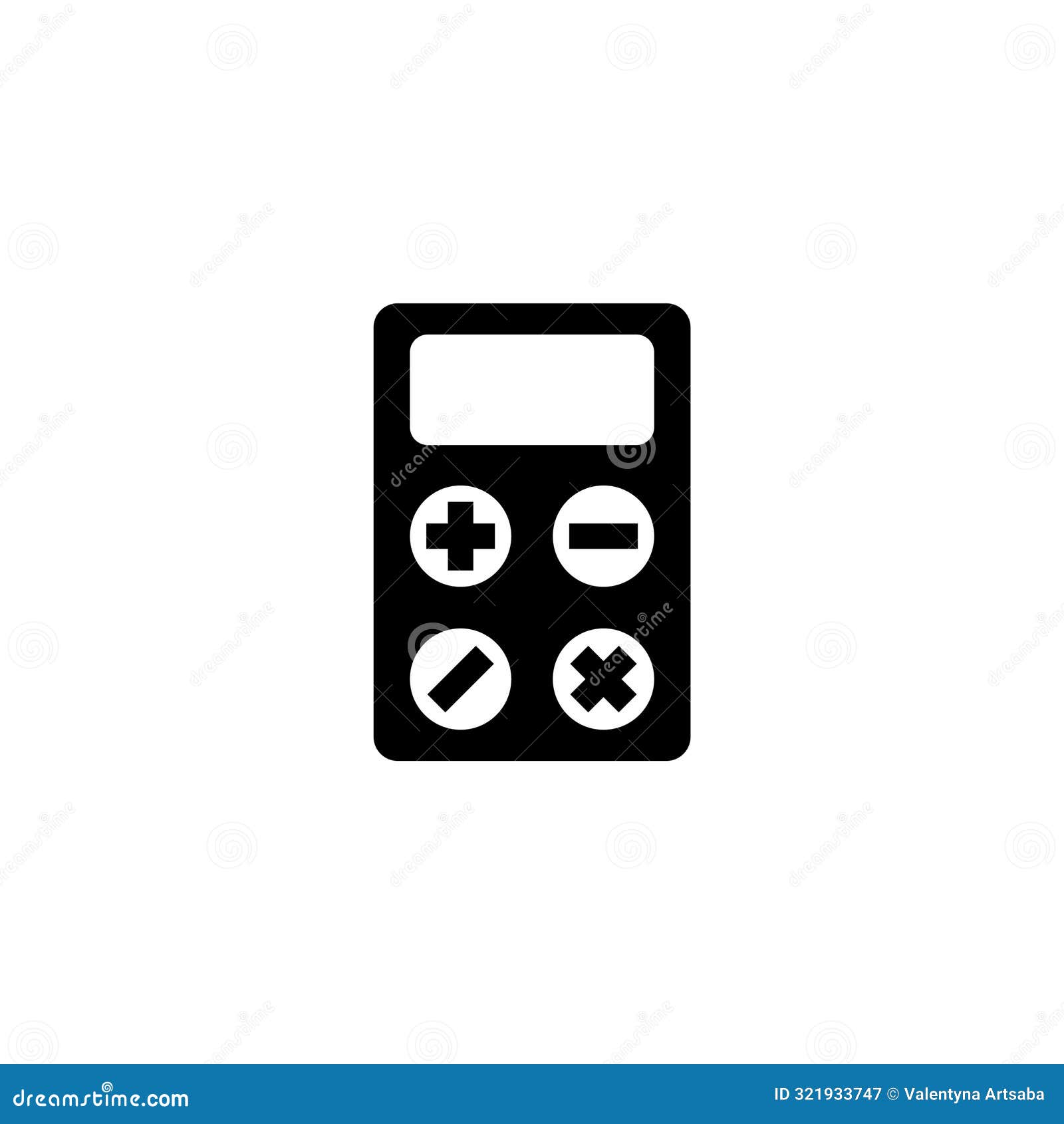 A Simple Black and White Icon Depicting a Stylized Calculator with ...