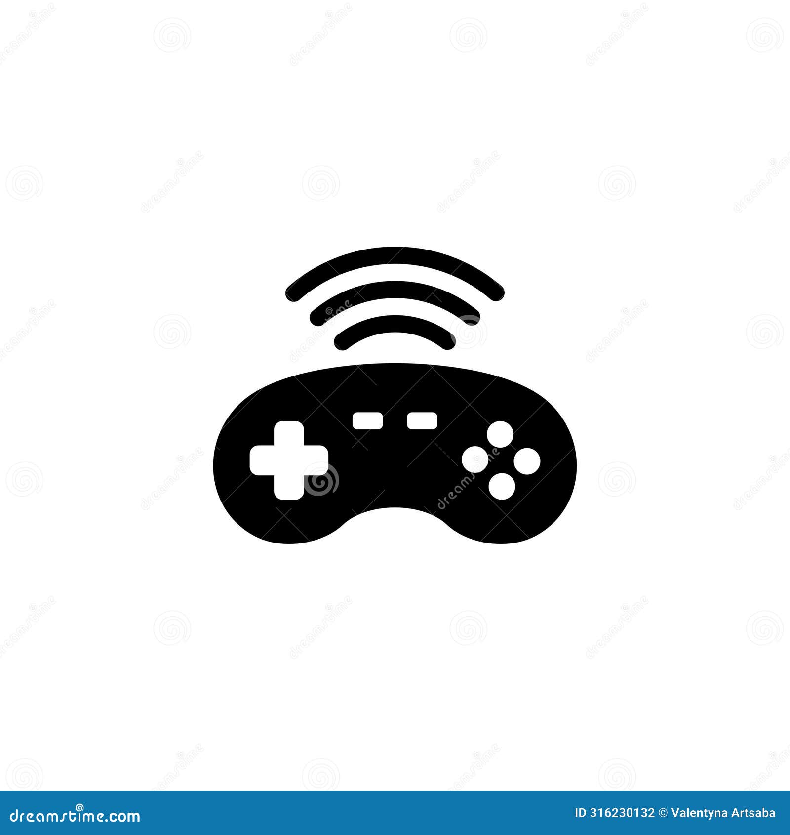 A Simple Black and White Icon Depicting a Wireless Video Game ...