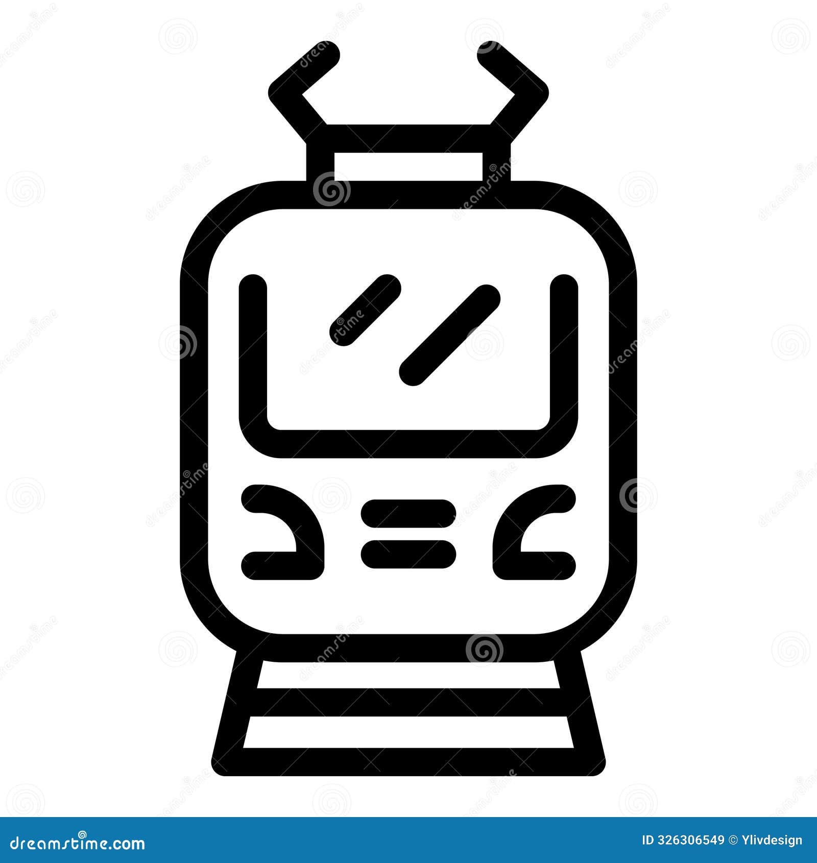 Front View of a Modern Train Standing on Rails Stock Vector ...