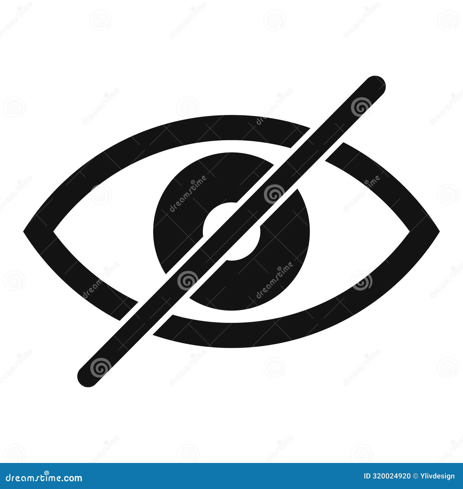 Simple Black and White Icon Representing the Concept of Invisibility or ...