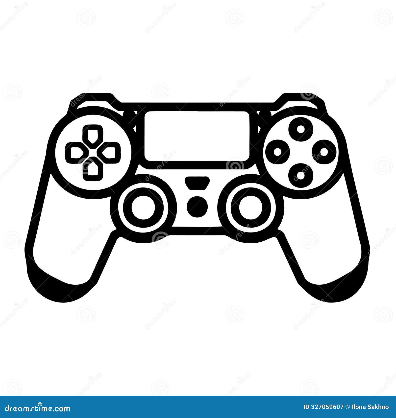 Video Game Controller Icon in Black and White Stock Illustration ...